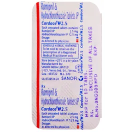 Cardace H 2.5 Tablet | Uses, Side Effects, Price | Apollo Pharmacy