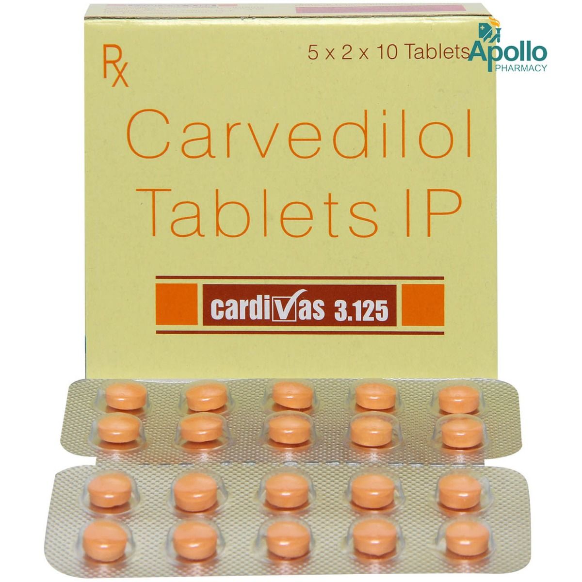 Cardivas 3.125 Tablet 10's Price, Uses, Side Effects, Composition ...