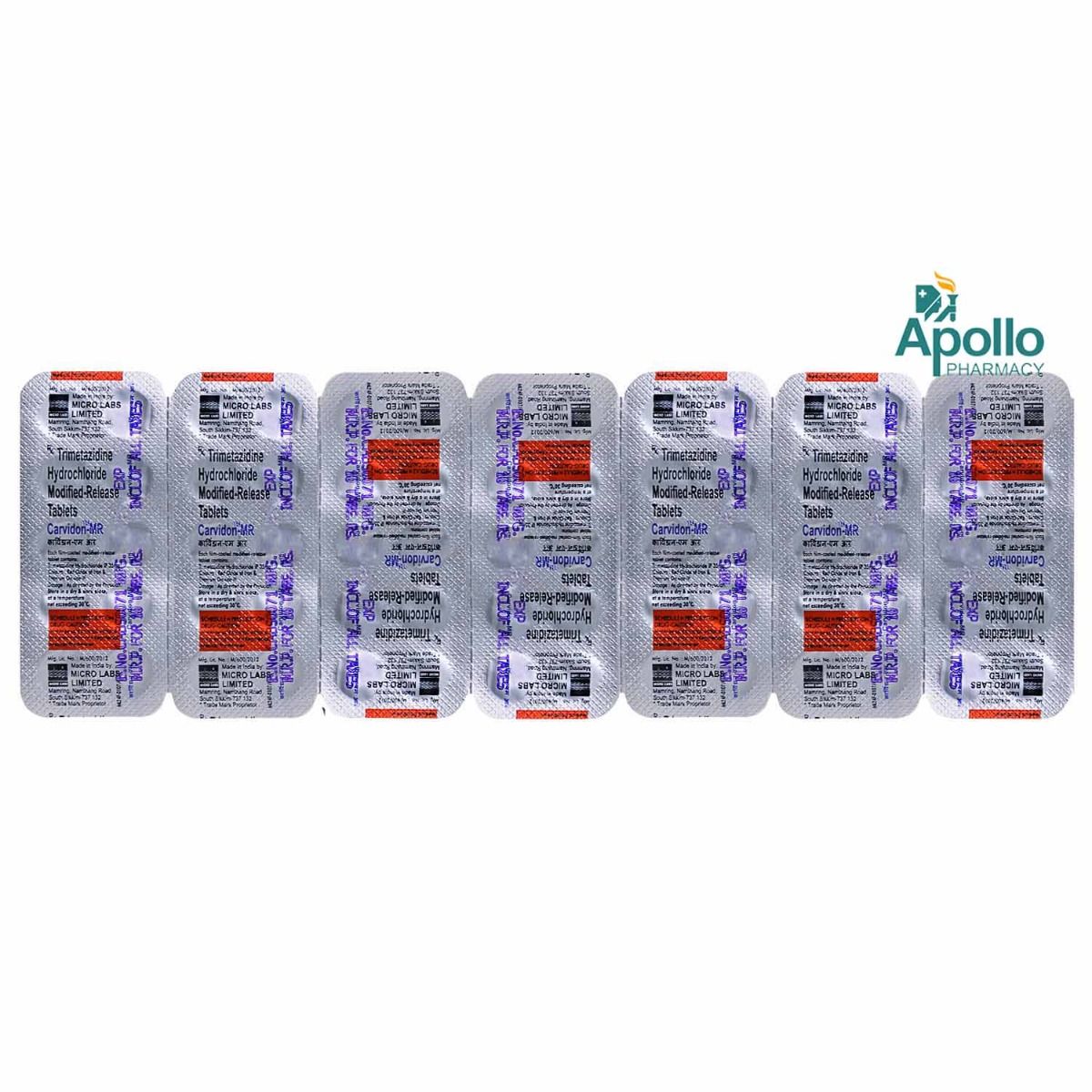 Carvidon-MR Tablet 10's Price, Uses, Side Effects, Composition - Apollo ...