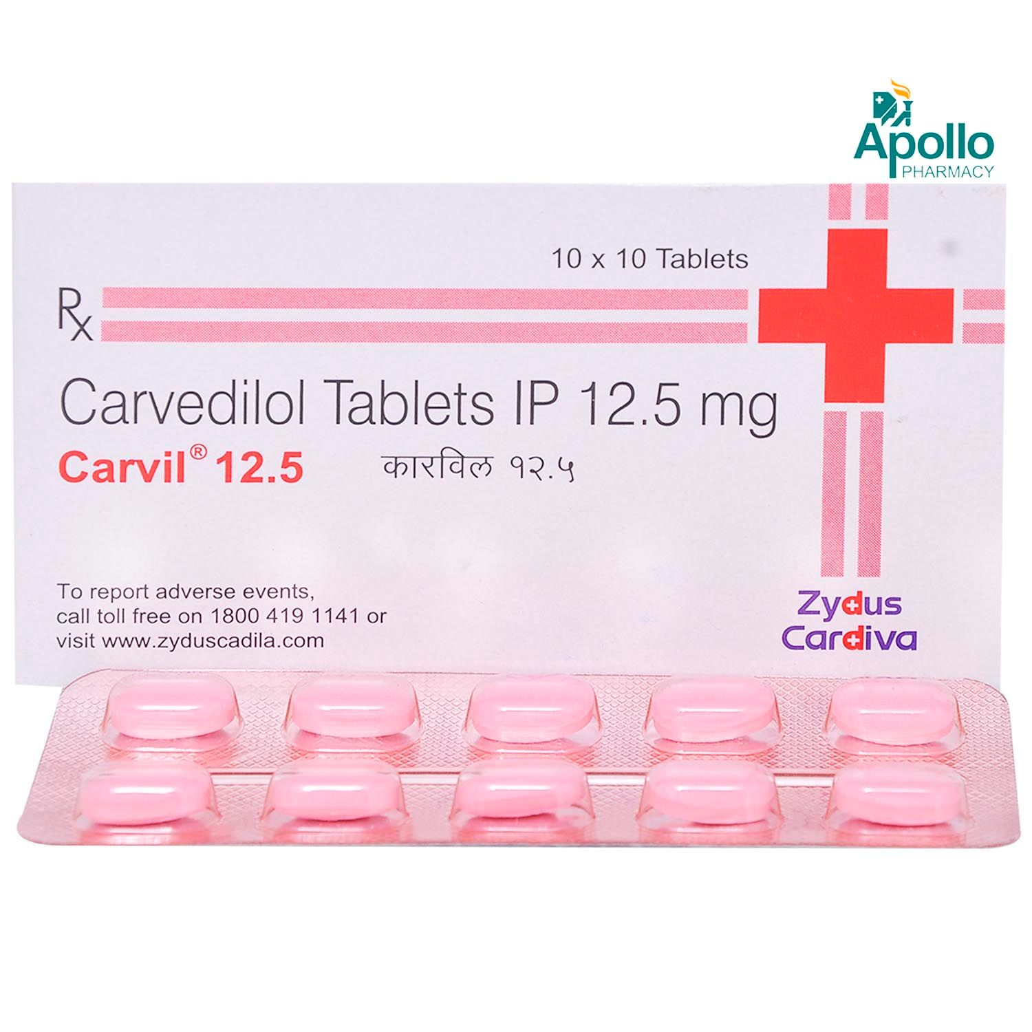Carvil 12.5 Tablet 10's Price, Uses, Side Effects, Composition - Apollo ...