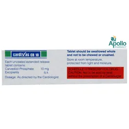 Cardivas CR 10 Tablet | Uses, Side Effects, Price | Apollo Pharmacy
