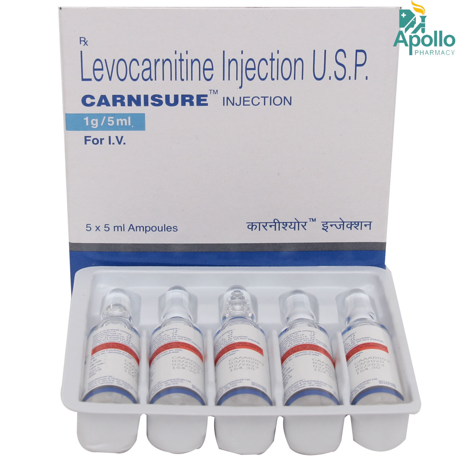 Carnisure 1 gm Injection 5 x 5 ml | Uses, Side Effects, Price | Apollo ...