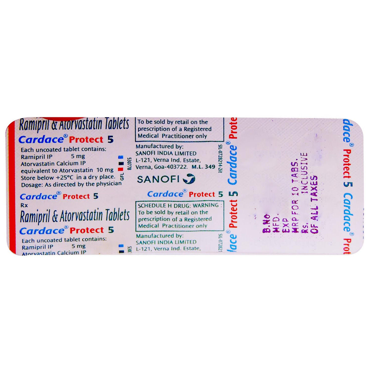 Cardace Protect 5 Tablet 10's Price, Uses, Side Effects, Composition ...