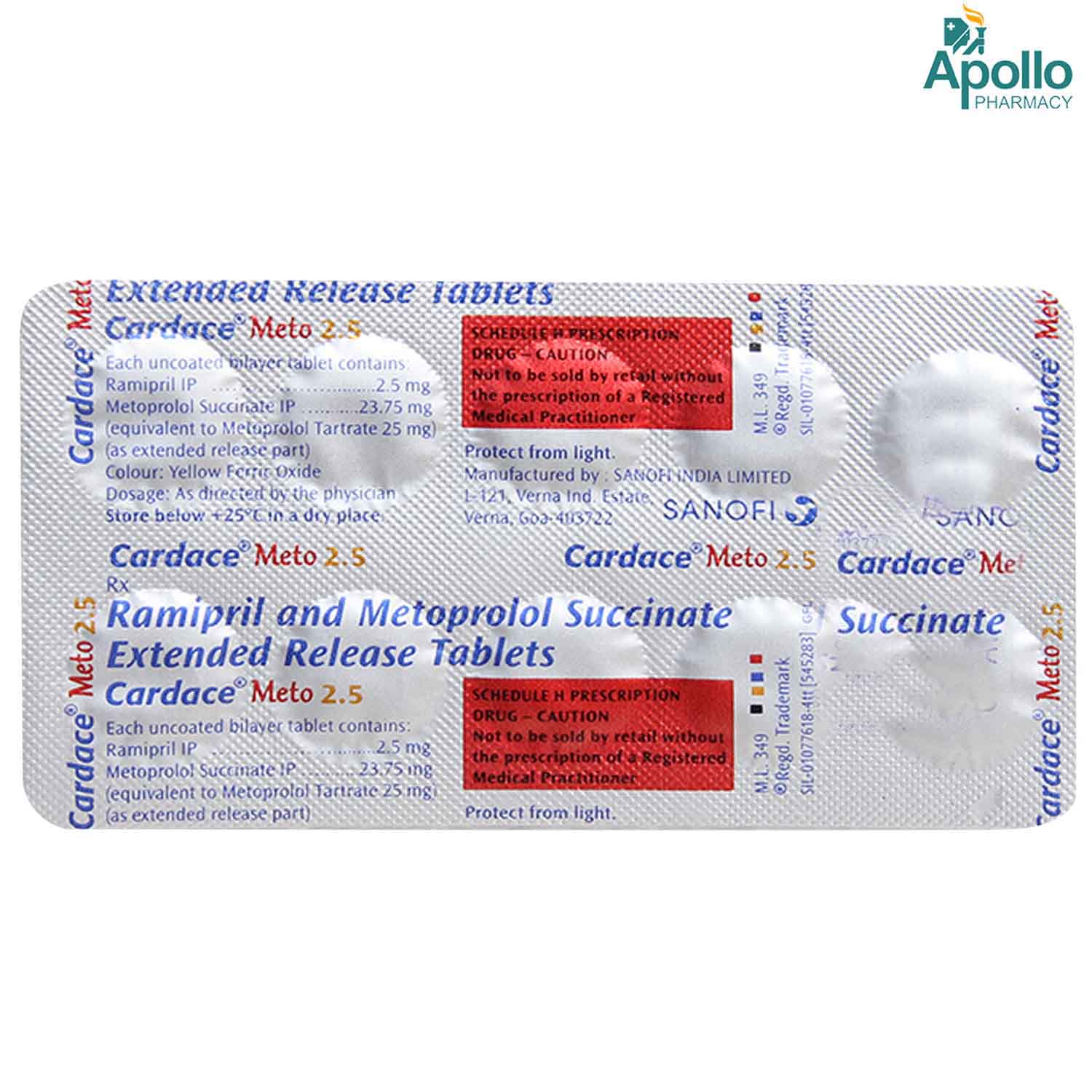 Cardace Meto 2.5 Tablet 10's Price, Uses, Side Effects, Composition ...