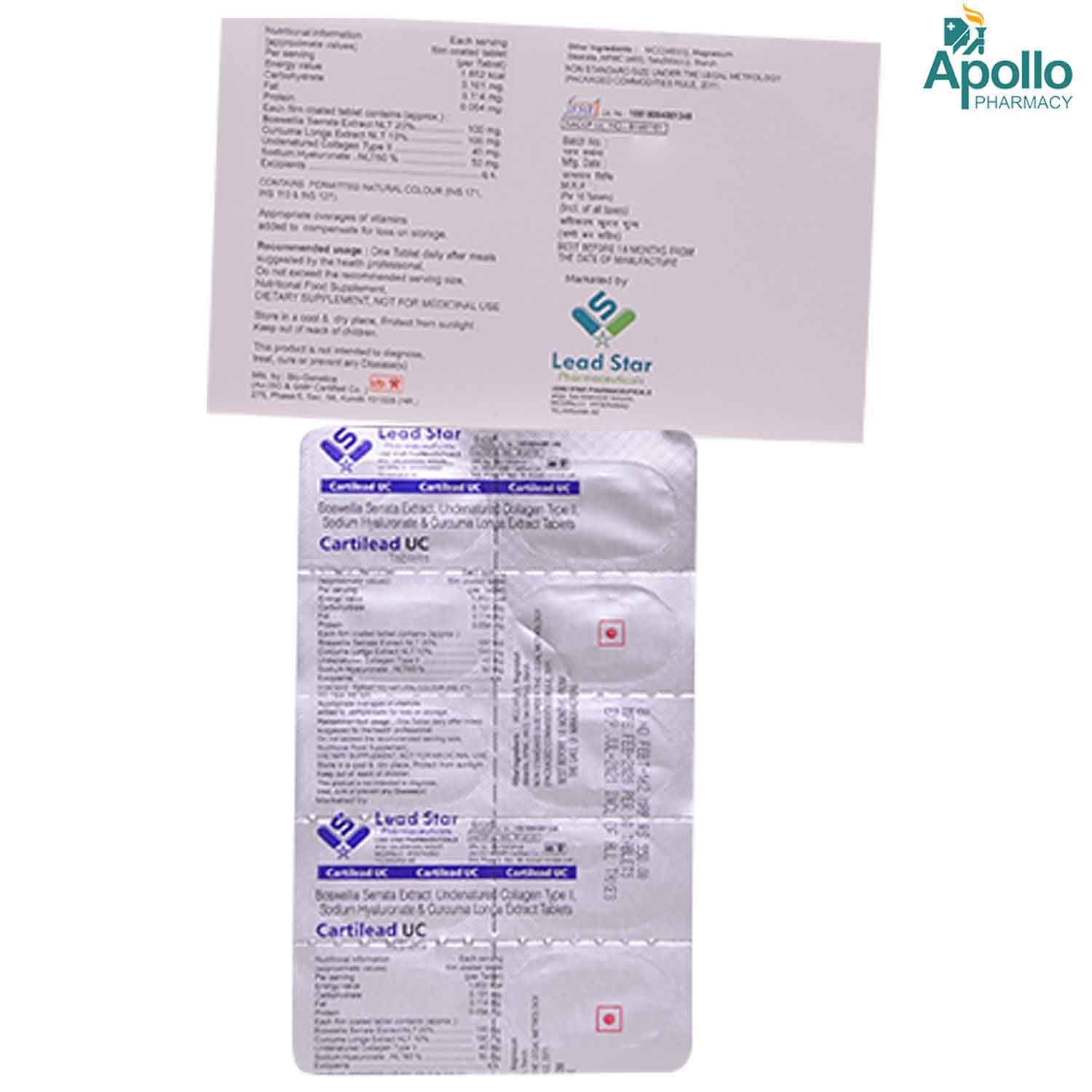 Cartilead UC Tablet 10's Price, Uses, Side Effects, Composition ...