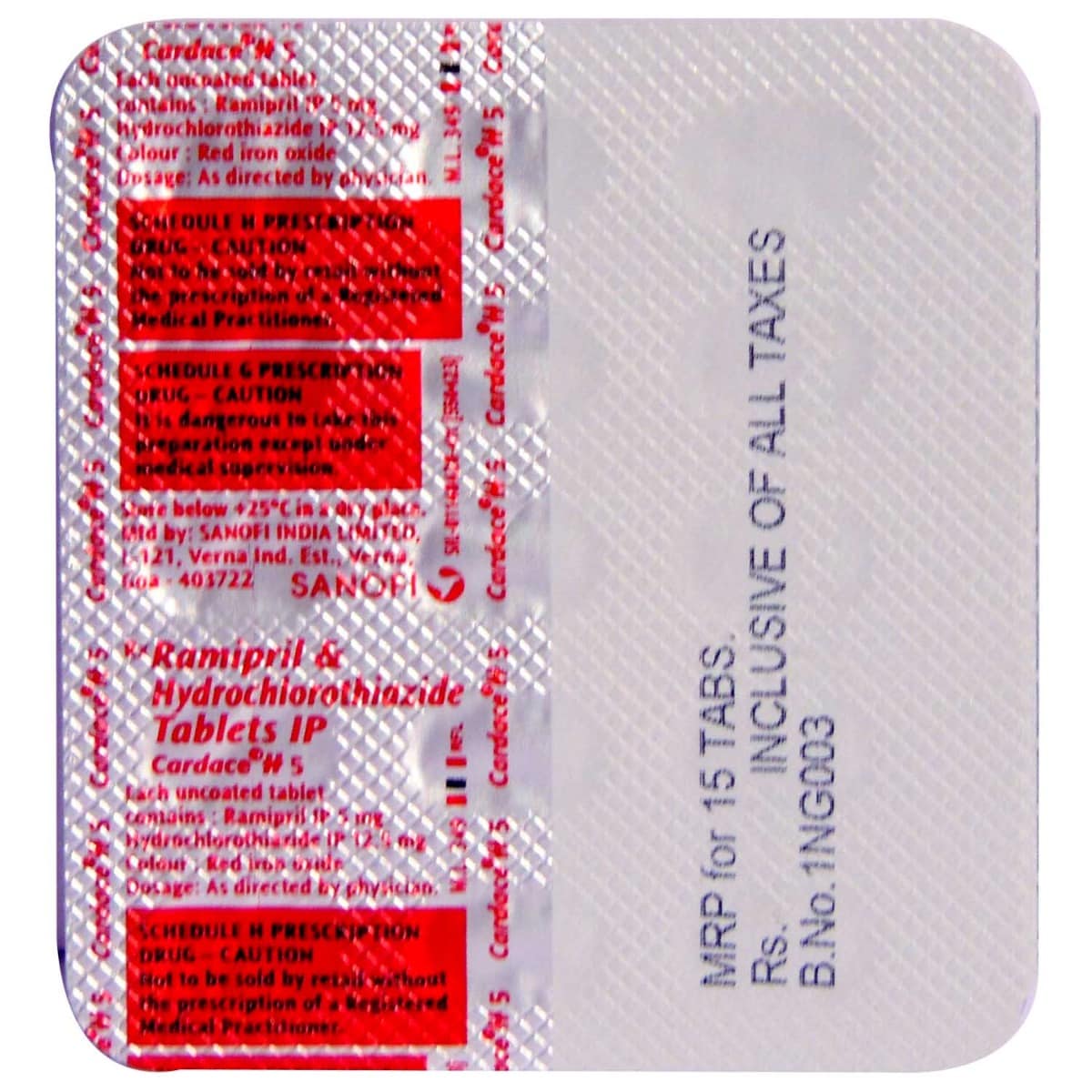 Cardace H 5 Tablet 15's Price, Uses, Side Effects, Composition - Apollo ...