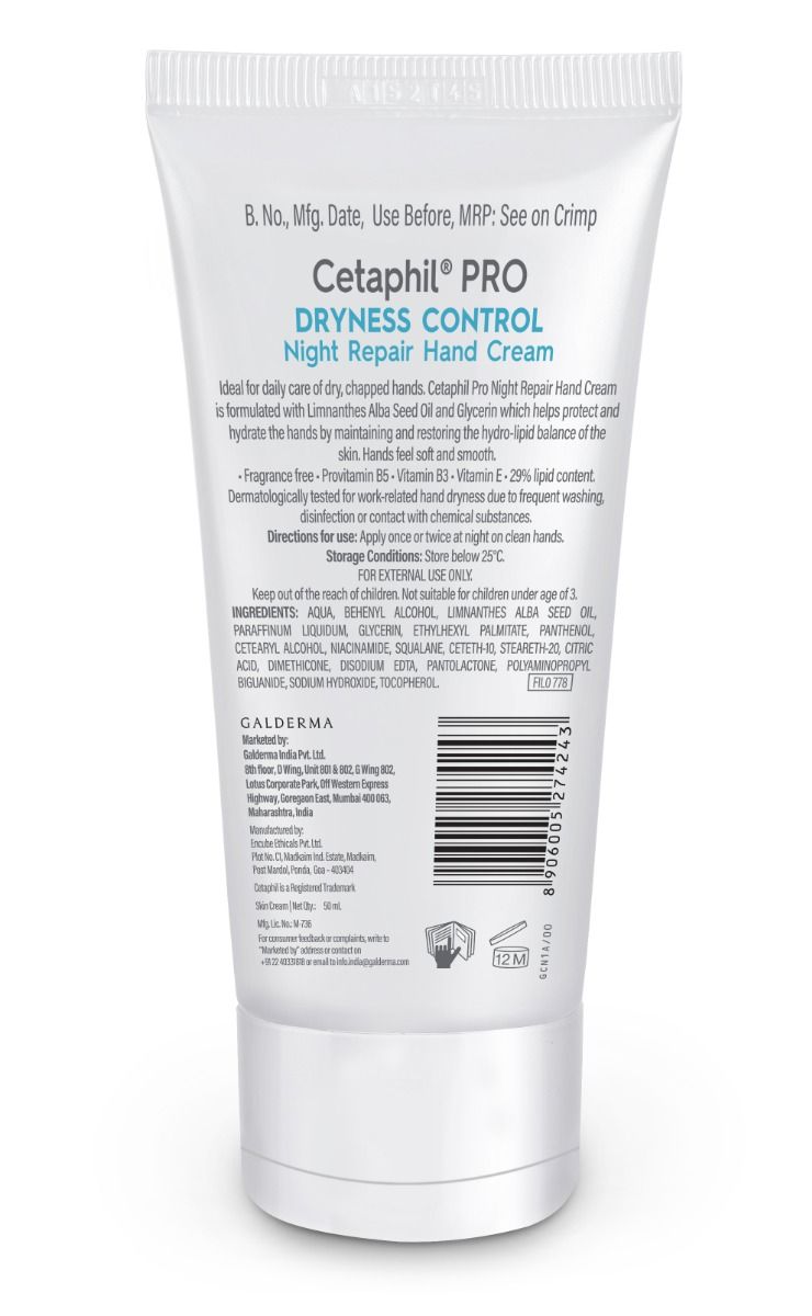 Cetaphil Pro Night Repair Hand Cream, 50 ml Price, Uses, Side Effects ...