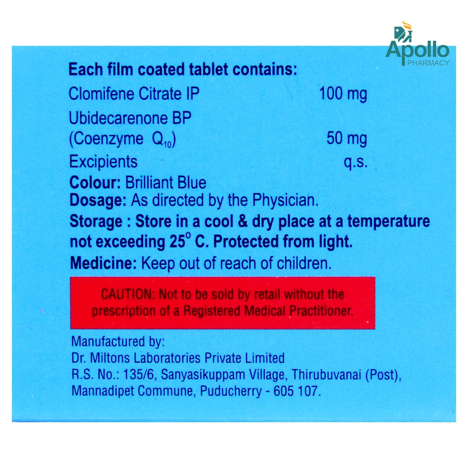 Ccq 100 Tablet 5's Price, Uses, Side Effects, Composition - Apollo Pharmacy