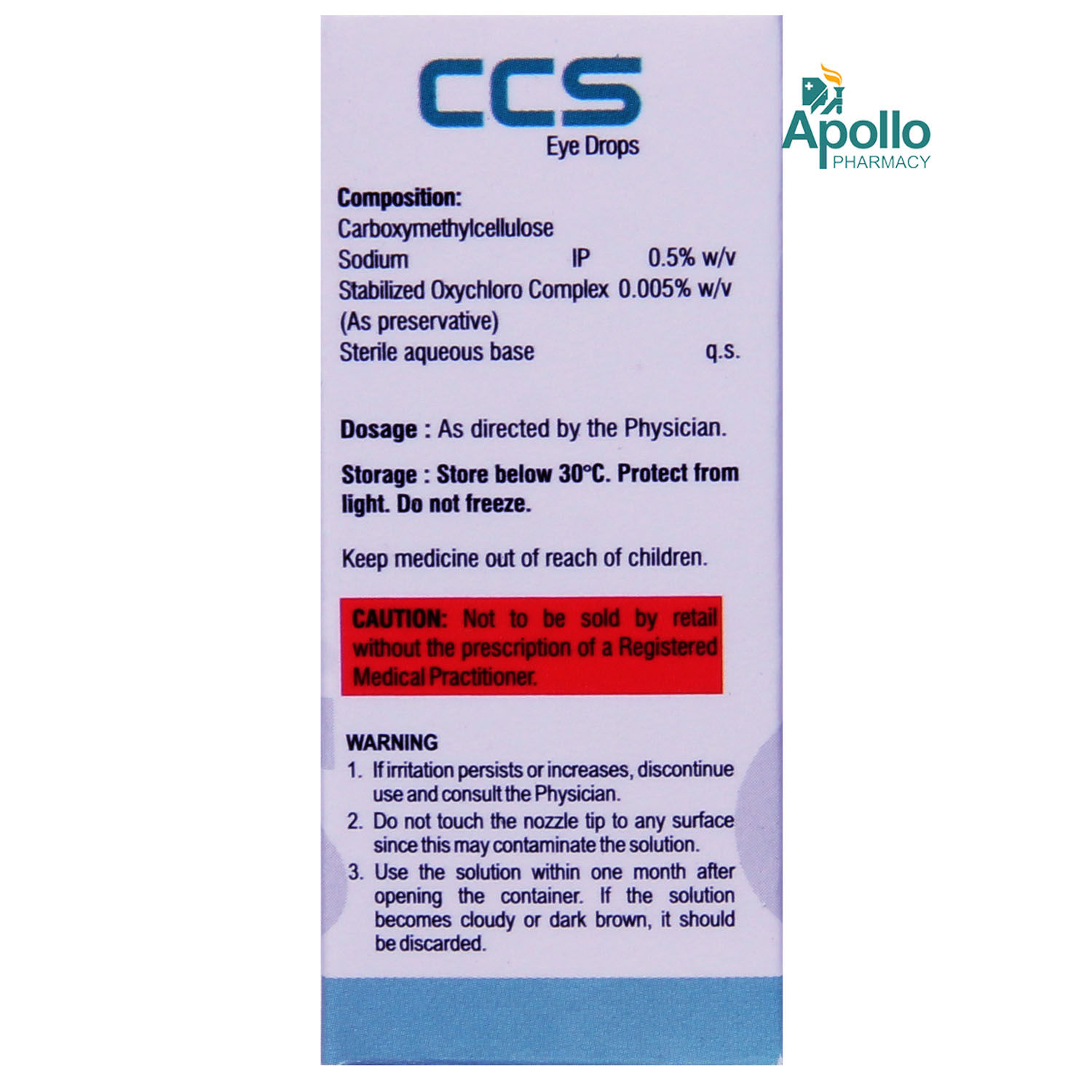 CCS Eye Drops | Uses, Side Effects, Price | Apollo Pharmacy