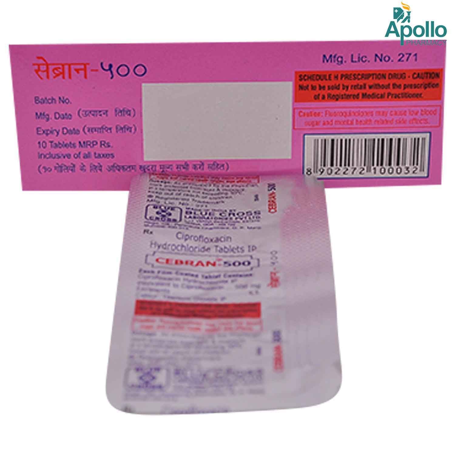Cebran 500 Tablet 10's Price, Uses, Side Effects, Composition - Apollo ...