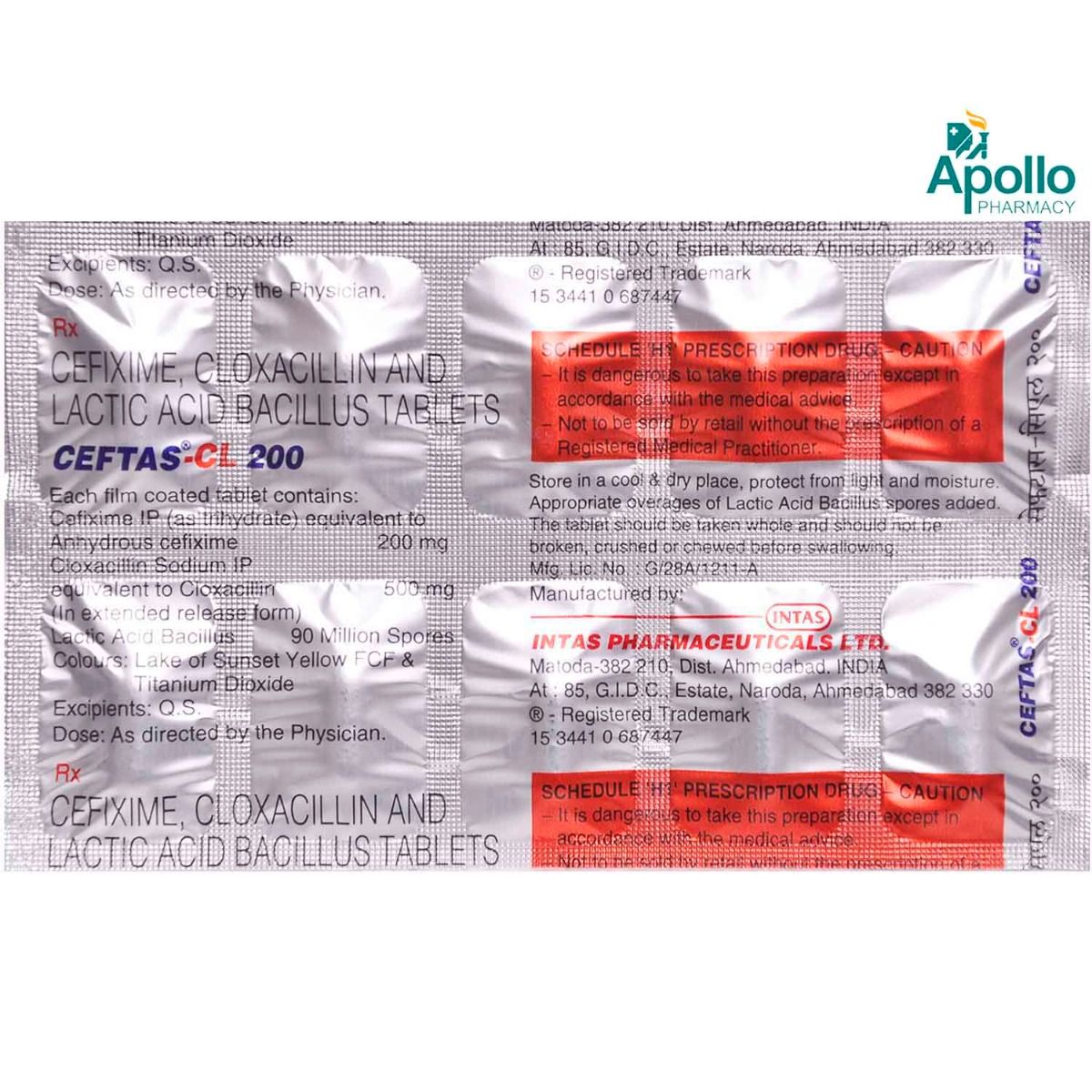 Ceftas-CL 200 Tablet | Uses, Side Effects, Price | Apollo Pharmacy