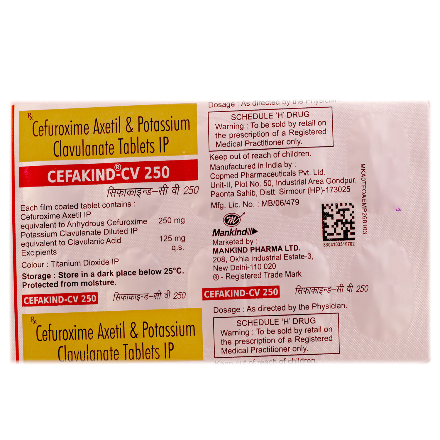 Cefakind-CV 250 Tablet 10's Price, Uses, Side Effects, Composition ...