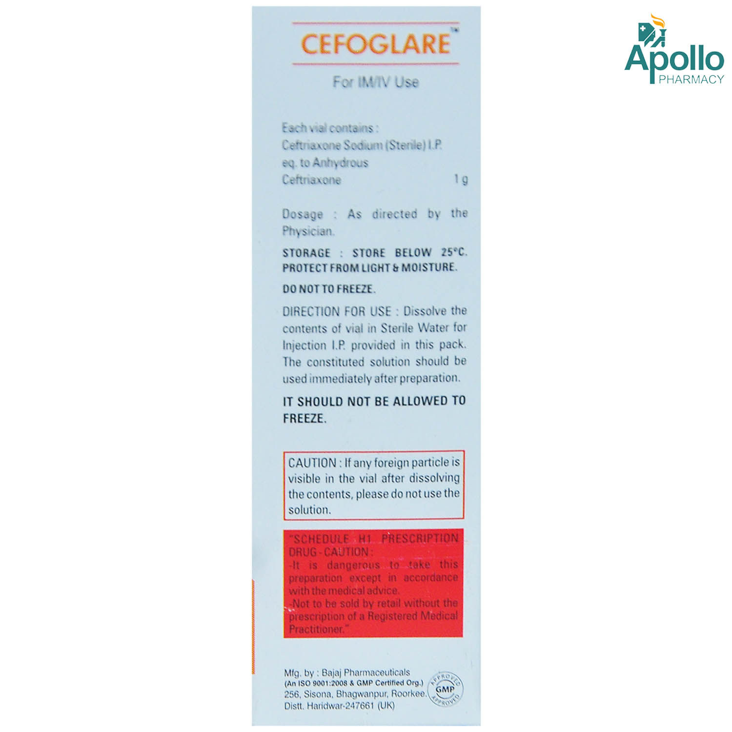 Cefoglare 1gm Injection Price, Uses, Side Effects, Composition - Apollo ...