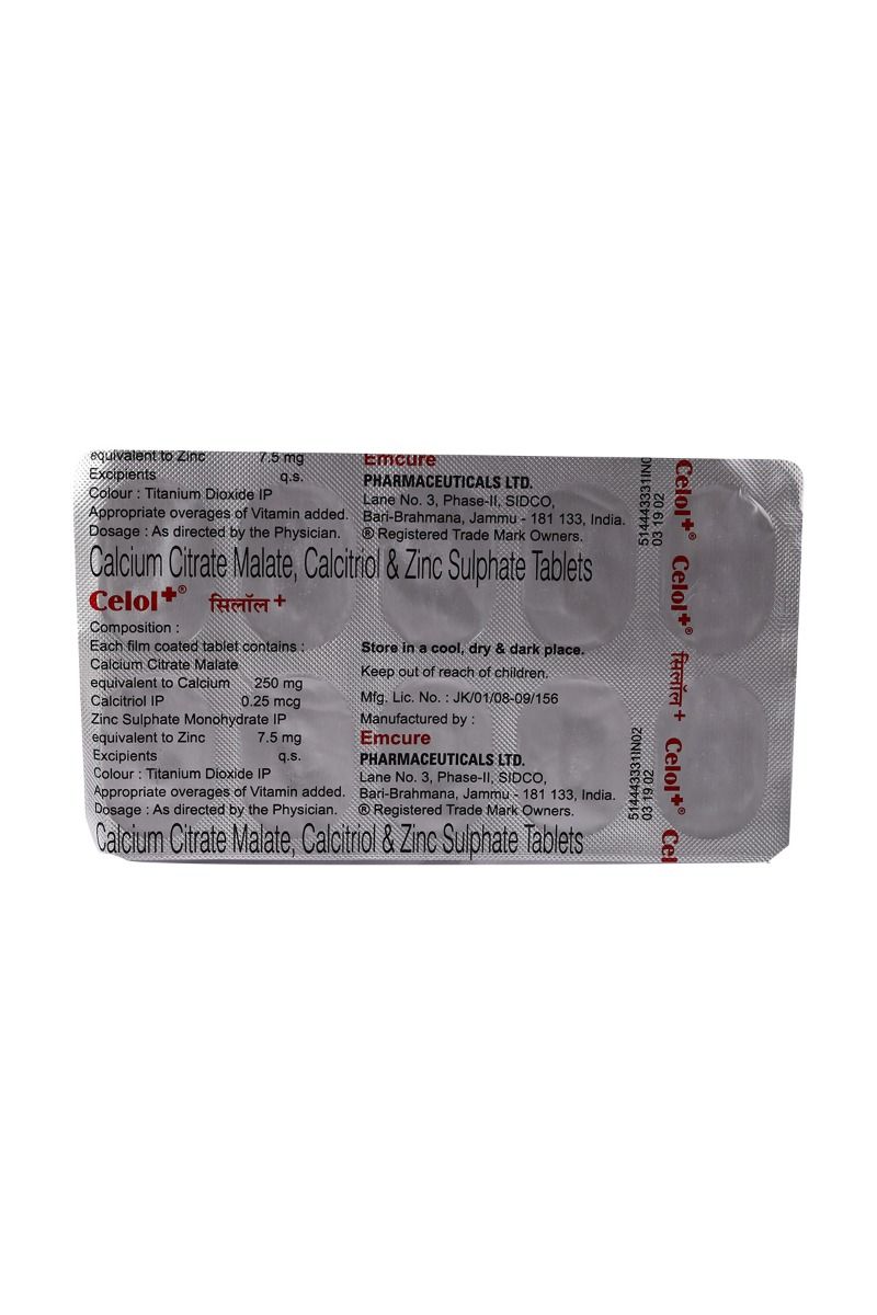 Celol Plus Tablet 10's Price, Uses, Side Effects, Composition - Apollo ...