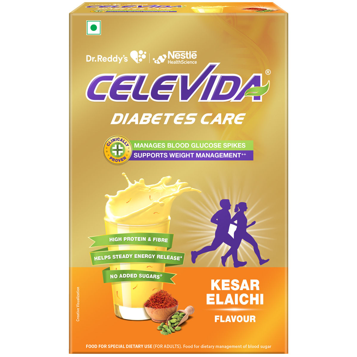 Buy Celevida Kesar Elaichi Flavor Nutritional Drink Powder, 400 gm | 19 ...