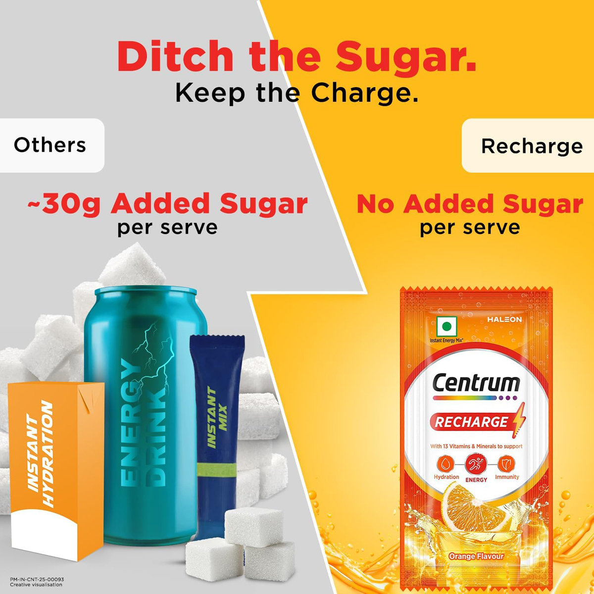 Buy Centrum Recharge Orange Flavour for Adult, 30 gm (6x5gm Sachet ...