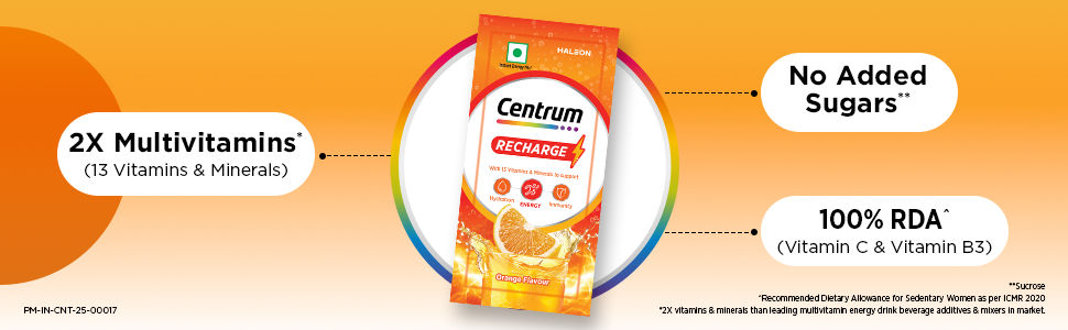 Buy Centrum Recharge Orange Flavour for Adult, 30 gm (6x5gm Sachet ...