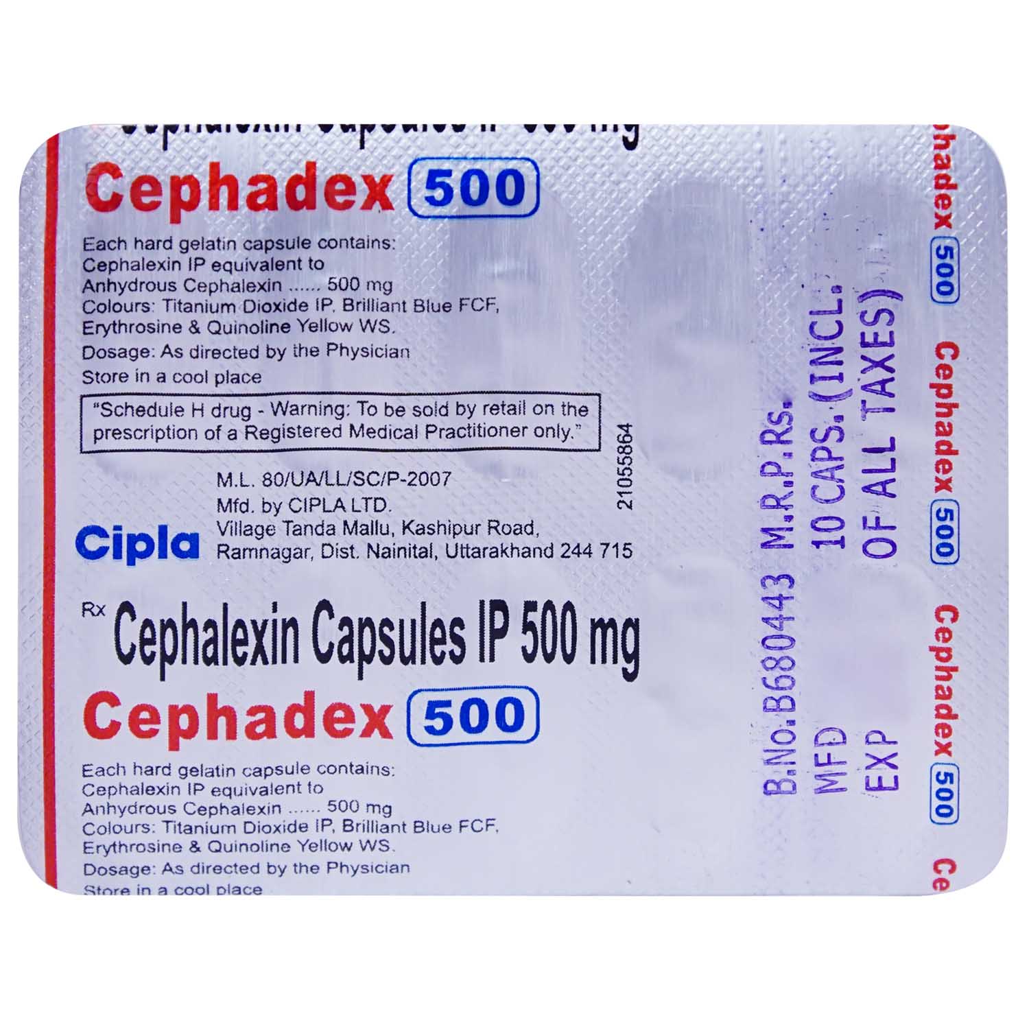 Cephadex 500 Capsule 10's Price, Uses, Side Effects, Composition ...