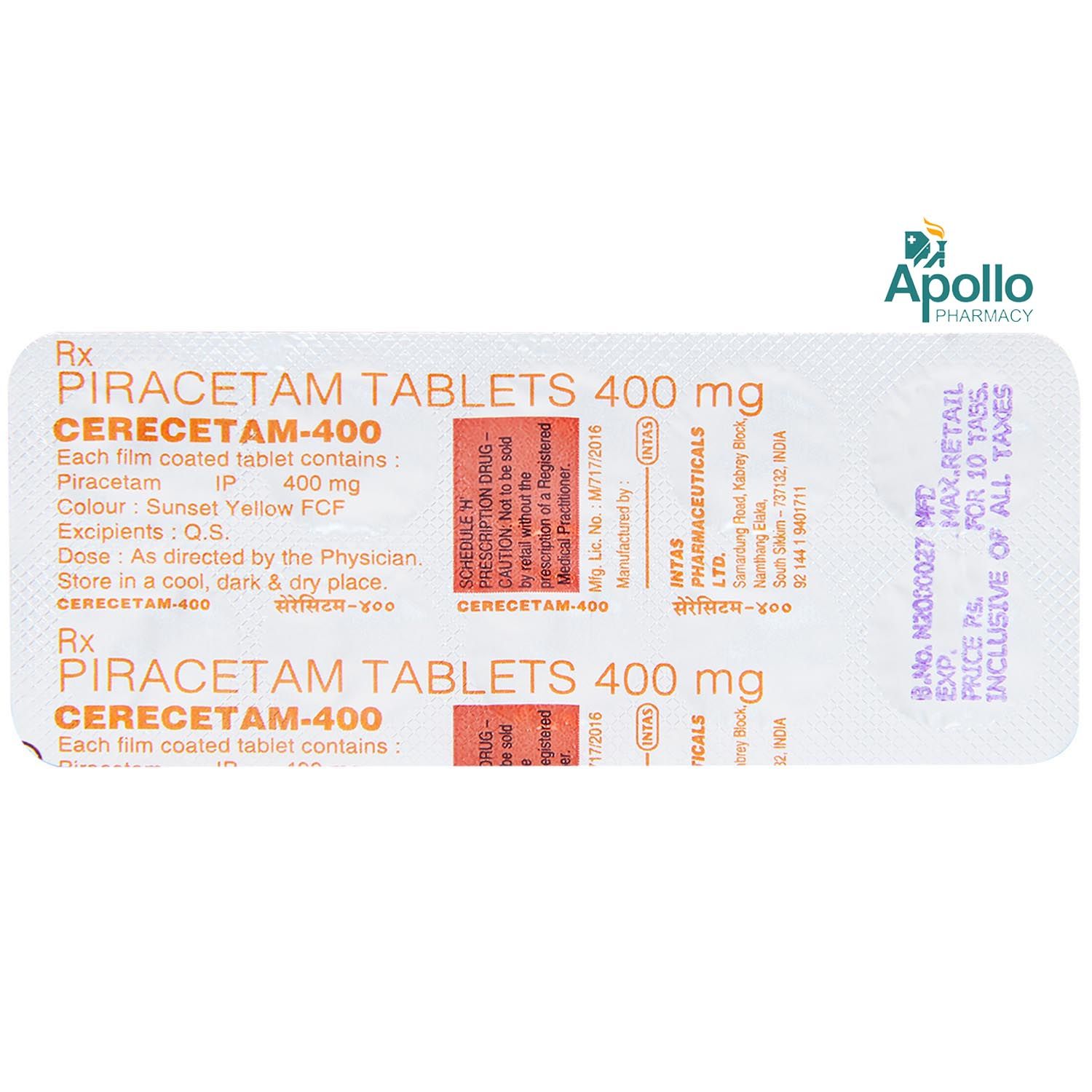 Cerecetam 400 mg Tablet | Uses, Side Effects, Price | Apollo Pharmacy