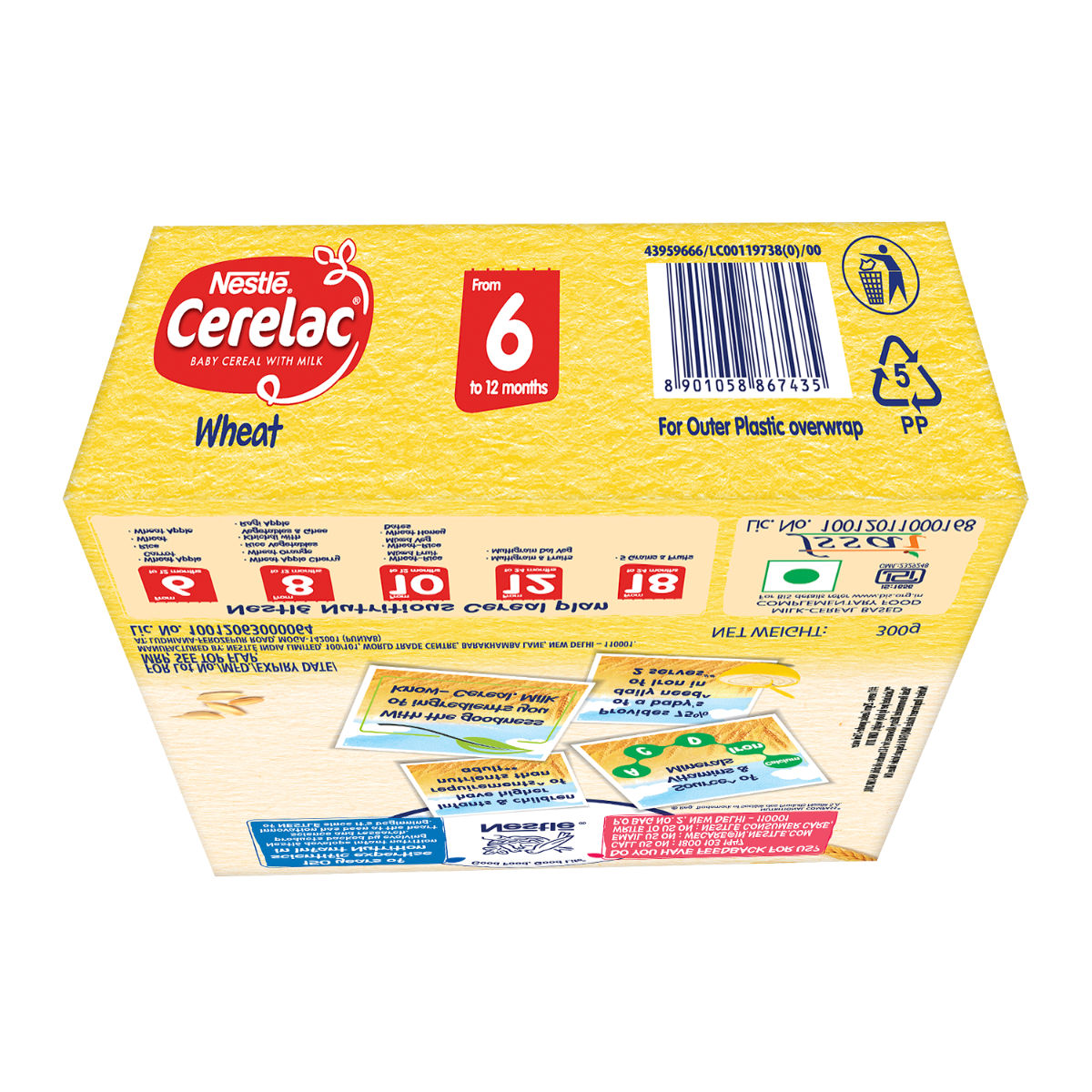 Nestle Cerelac Baby Cereal with Milk Wheat (From 6 to 12 Months) Powder ...