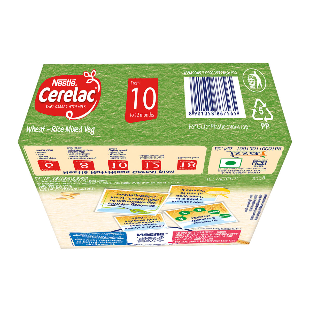 Nestle Cerelac Baby Cereal with Milk Wheat Rice Mixed Veg (From 10 to ...