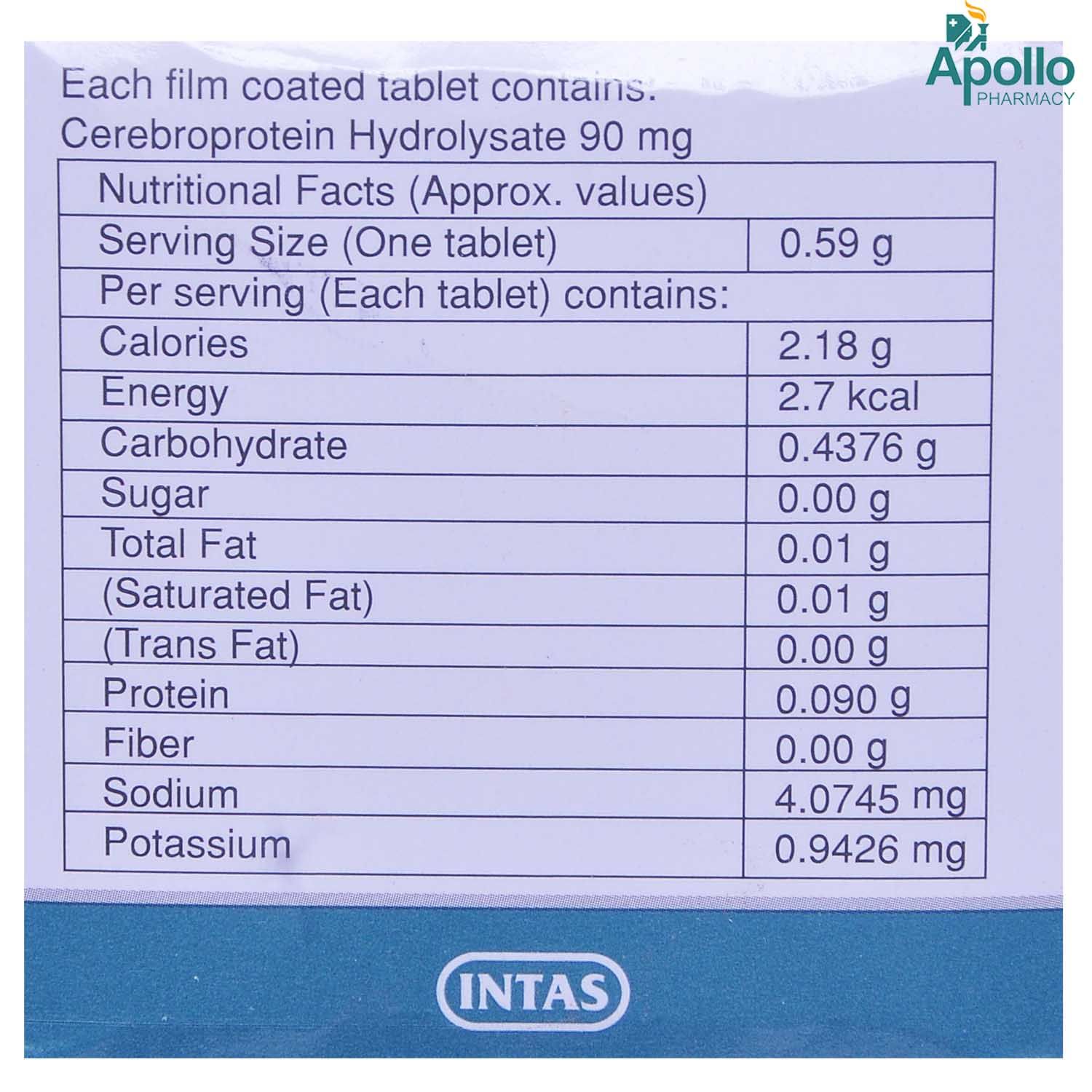 Cerevate Tablet 10's Price, Uses, Side Effects, Composition - Apollo ...