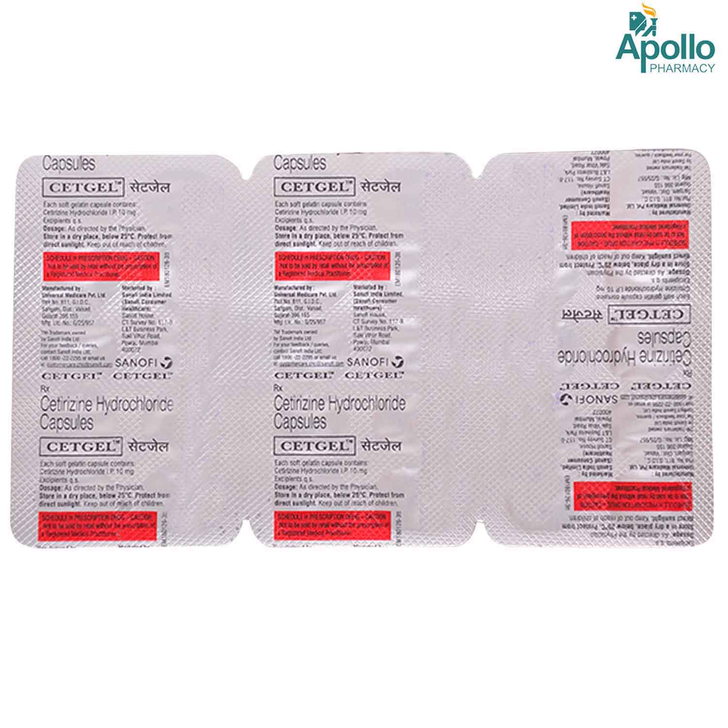 Cetgel Capsule 10's Price, Uses, Side Effects, Composition - Apollo ...