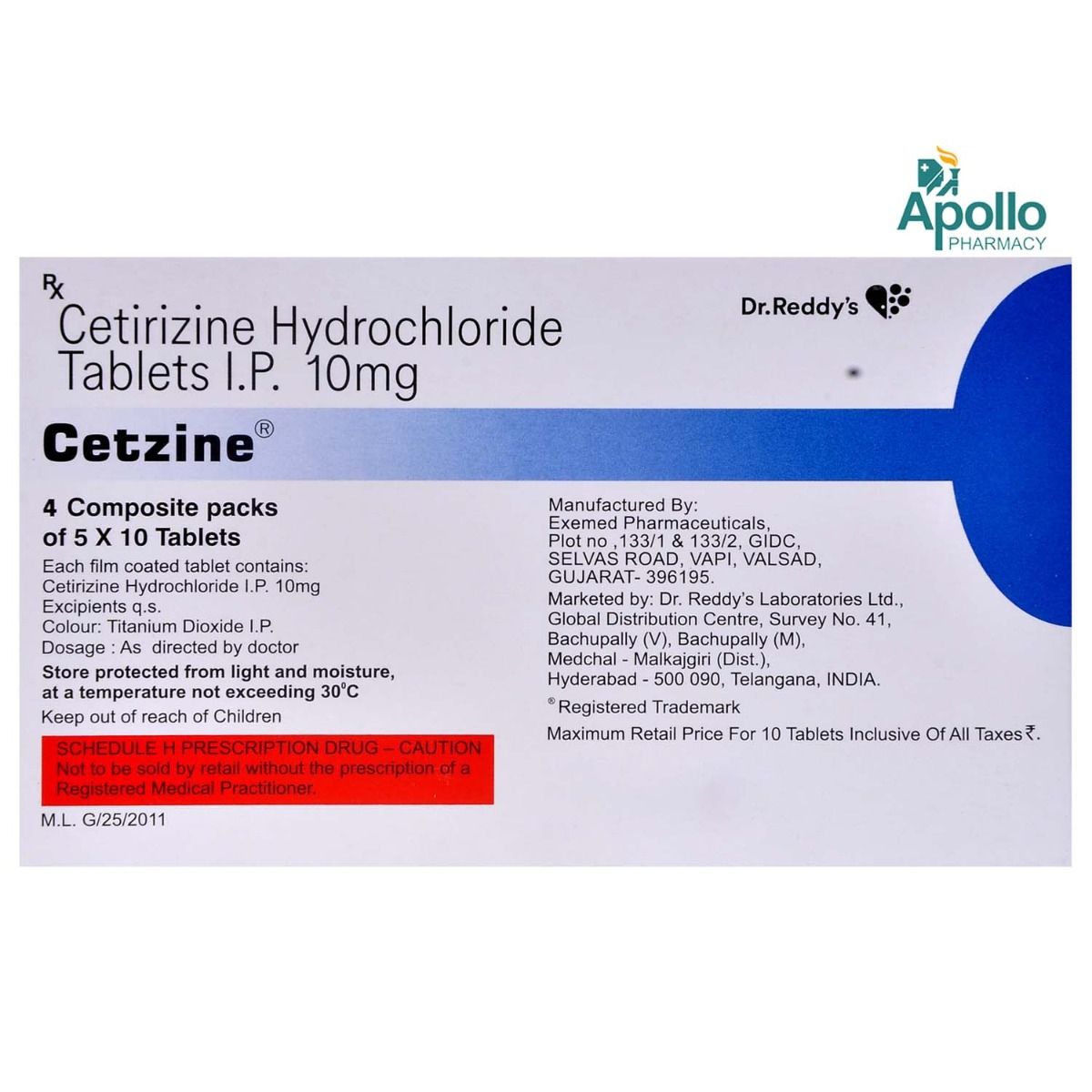 Cetzine Tablet | Uses, Side Effects, Price | Apollo Pharmacy