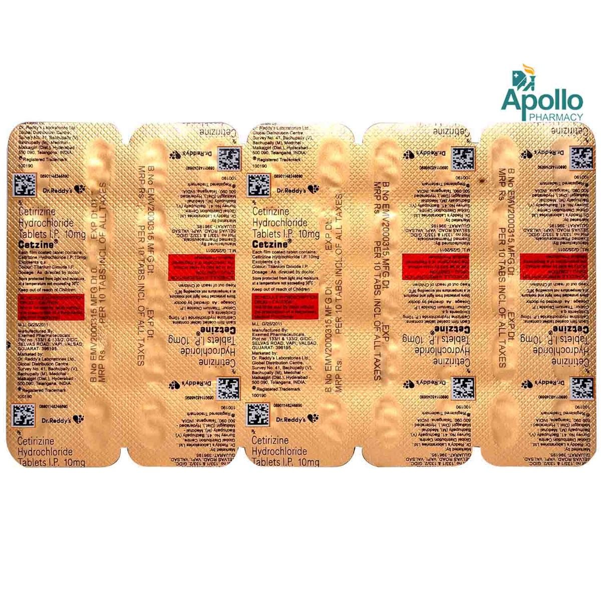 Cetzine Tablet 10's Price, Uses, Side Effects, Composition - Apollo ...