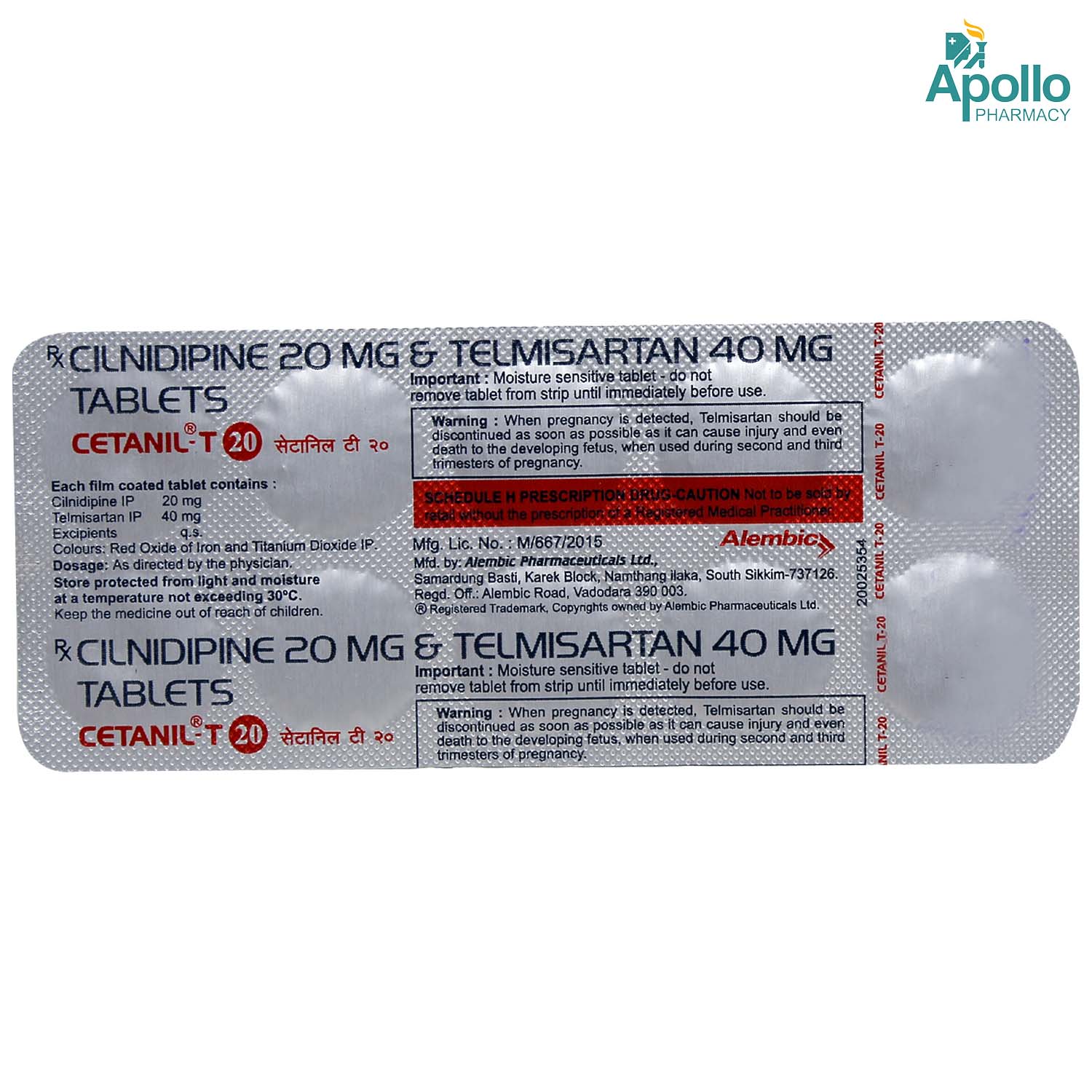 Cetanil-T 20 Tablet 10's Price, Uses, Side Effects, Composition ...