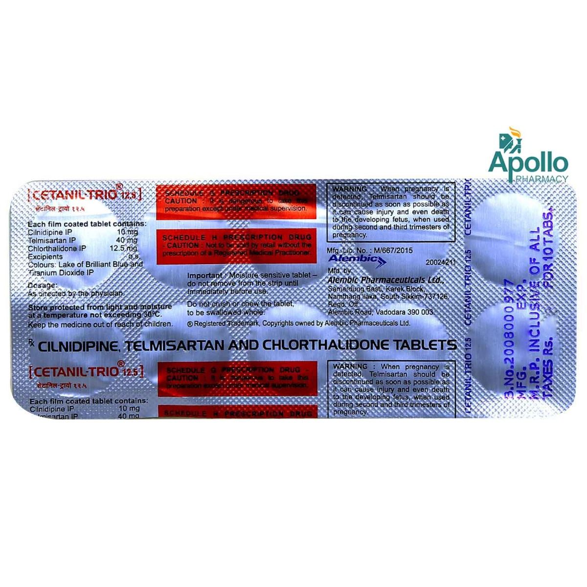 Cetanil Trio 12.5 Tablet 10's Price, Uses, Side Effects, Composition ...