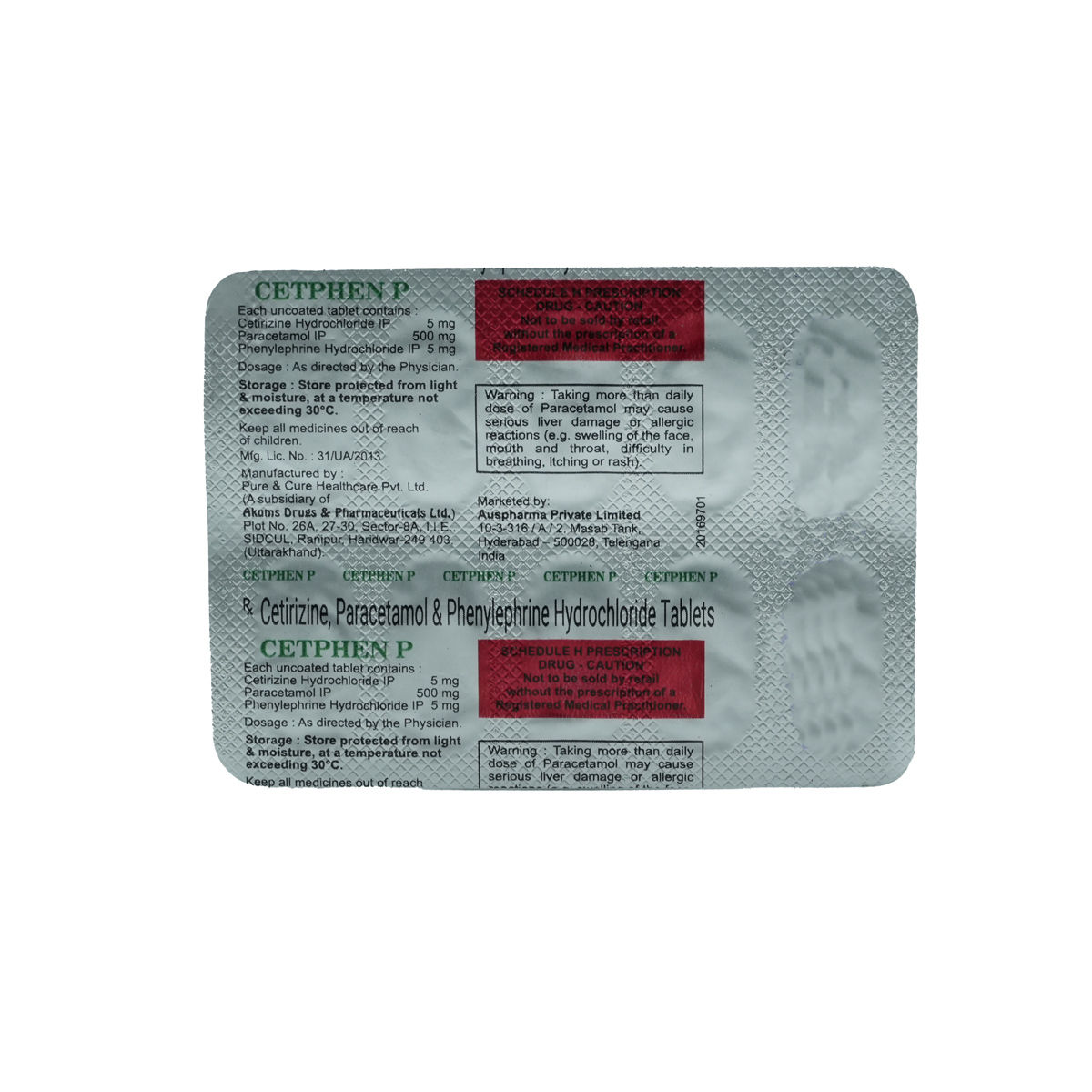 Cetphen P 5/500/5 mg Tablet | Uses, Side Effects, Price | Apollo Pharmacy