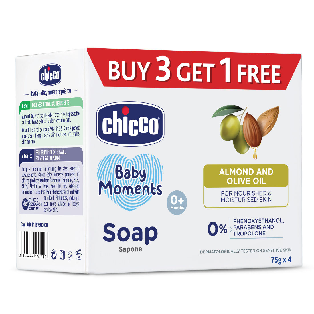 Chicco Baby Moments Soap, 75 gm (Buy 3, Get 1 Free) Price, Uses, Side ...