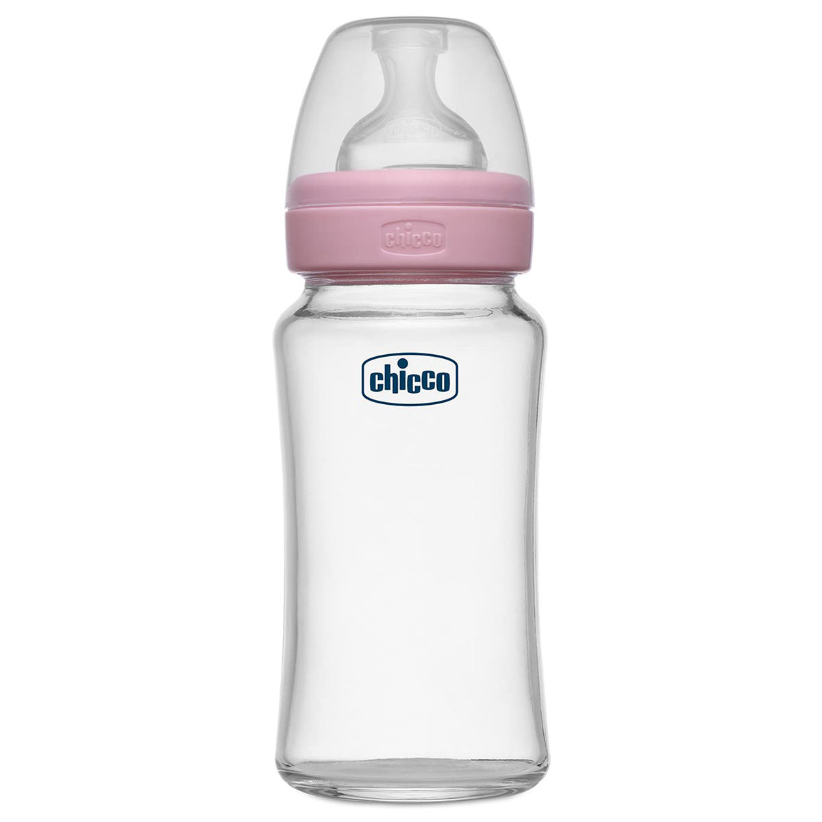 Buy Chicco Well-Being Glass Feeding Bottle for 2M+ Pink, 240 ml | 19 ...
