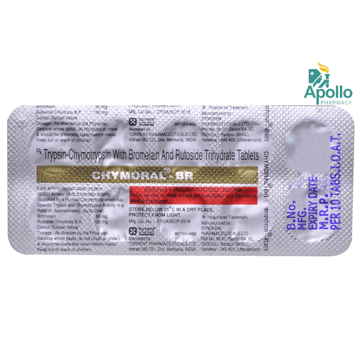Chymoral-BR Tablet 10's Price, Uses, Side Effects, Composition - Apollo ...