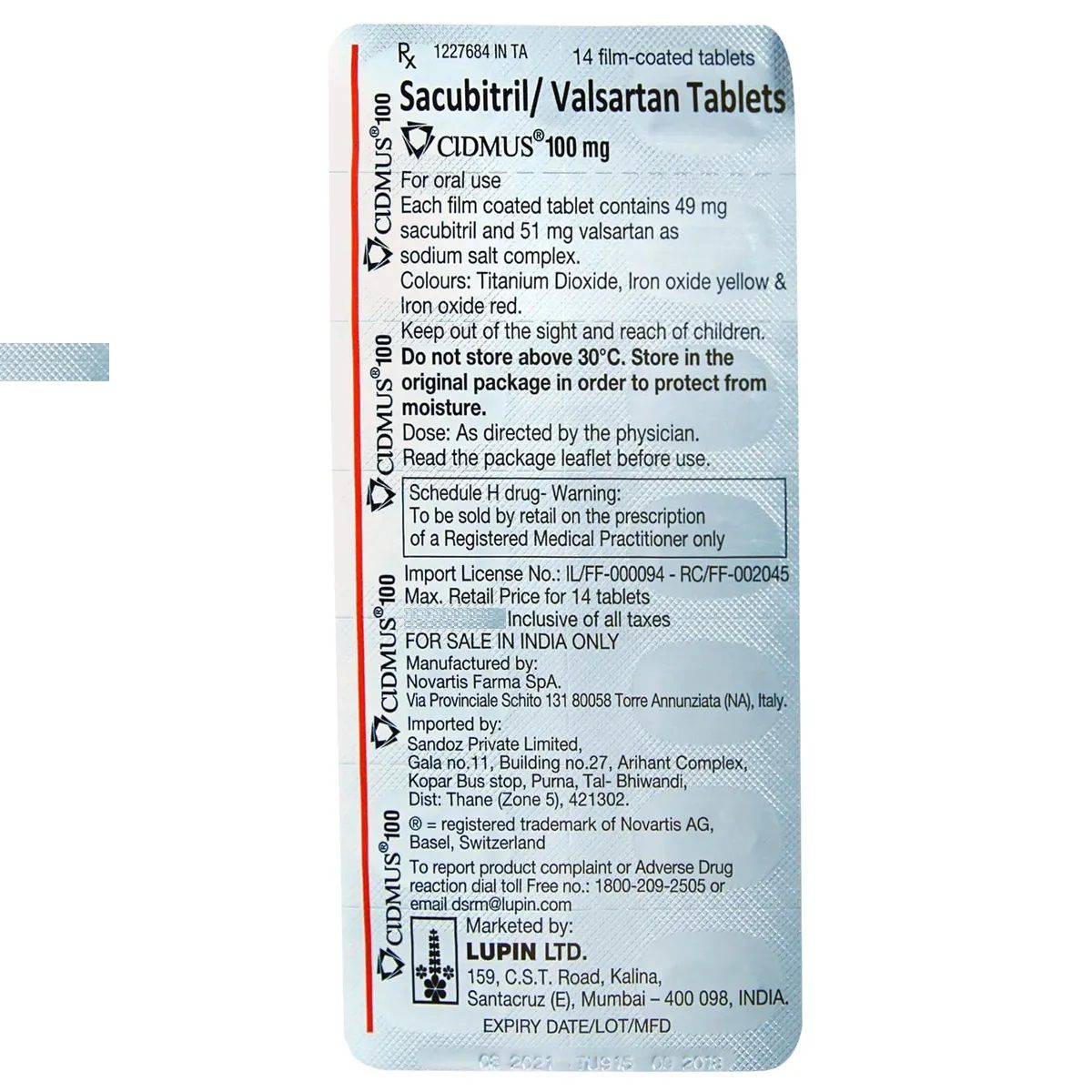 Cidmus 100 mg Tablet 14's Price, Uses, Side Effects, Composition ...