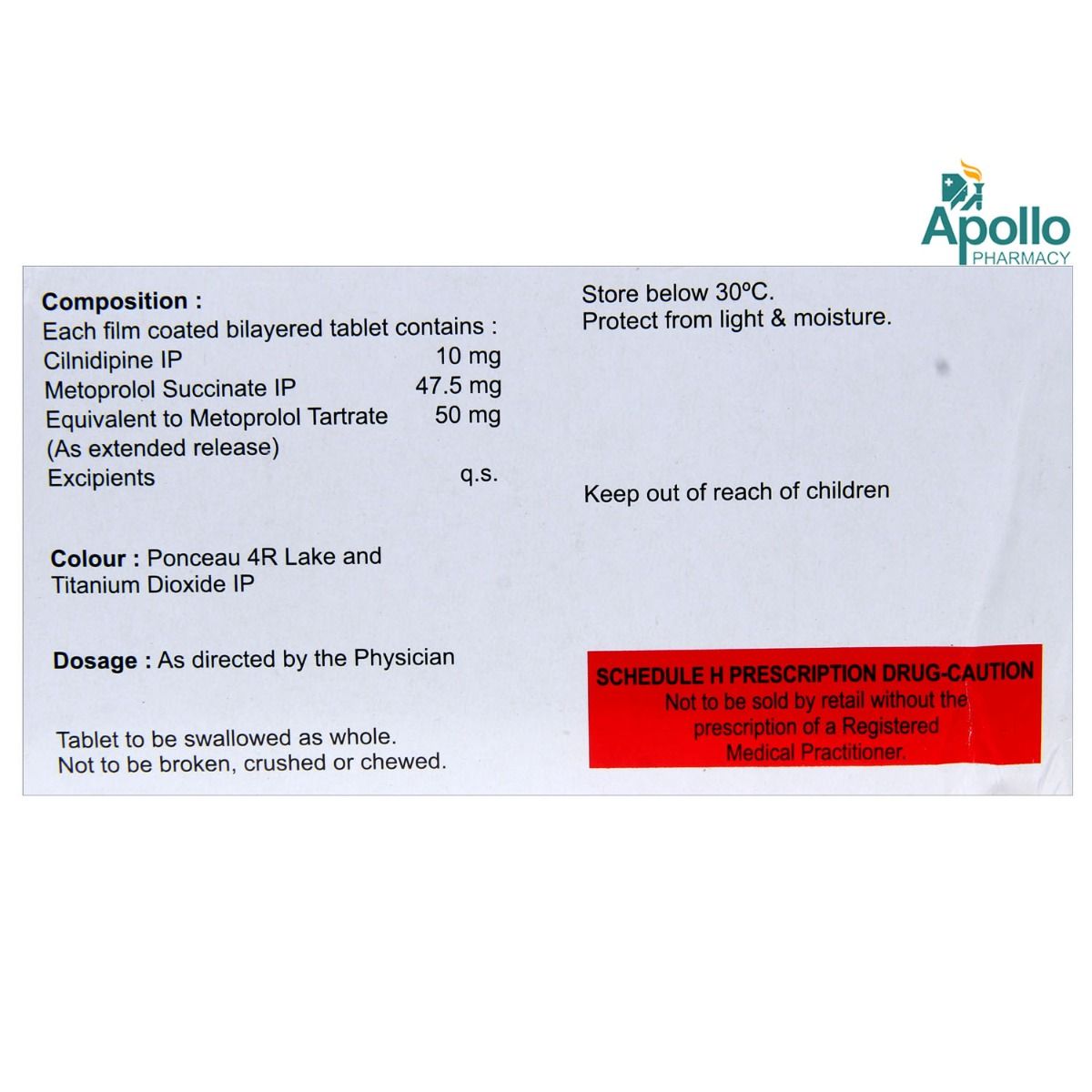 Cilamet Xl 10/50 mg Tablet 10's Price, Uses, Side Effects, Composition ...