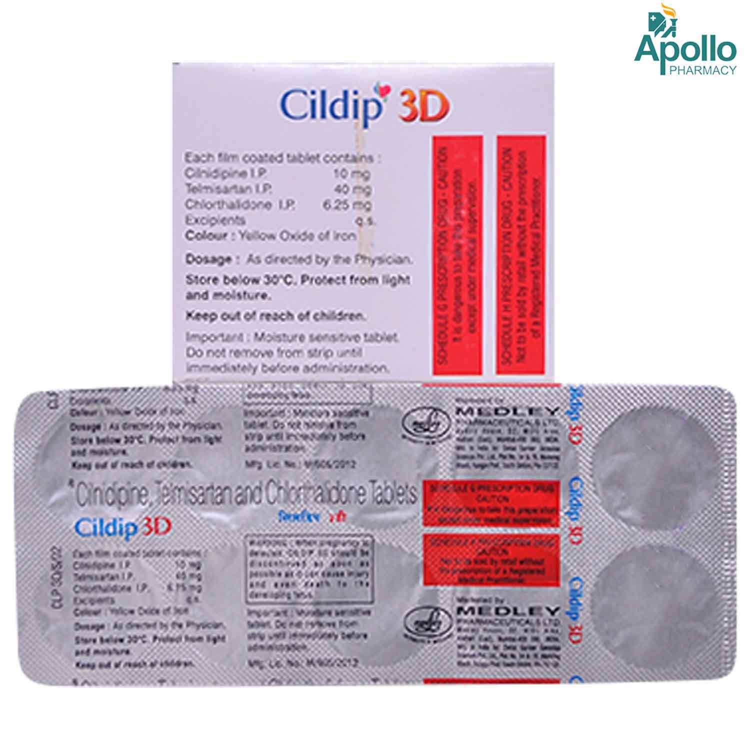 Cildip 3D Tablet 10's Price, Uses, Side Effects, Composition - Apollo ...