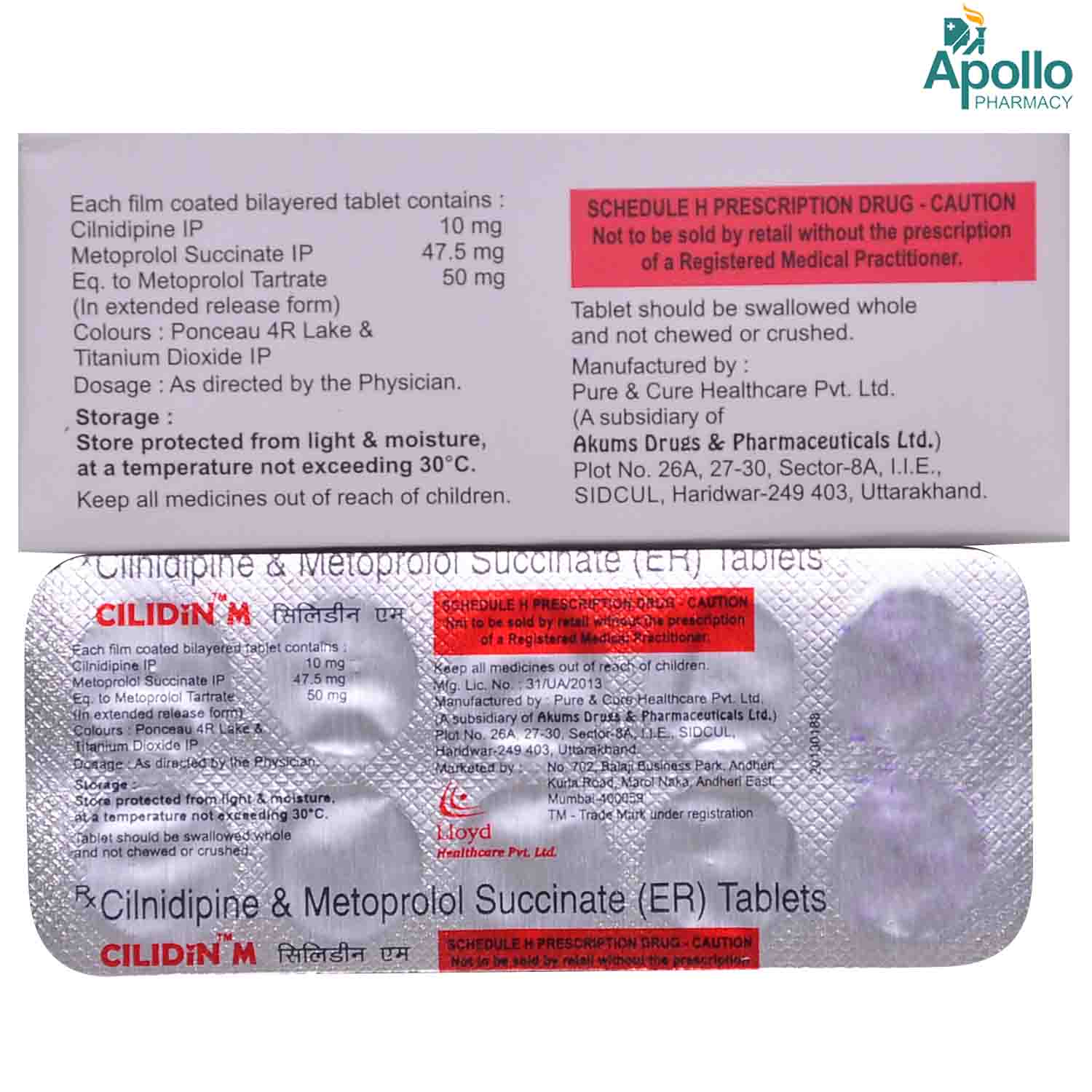 Cilidin M Tablet 10's Price, Uses, Side Effects, Composition - Apollo ...