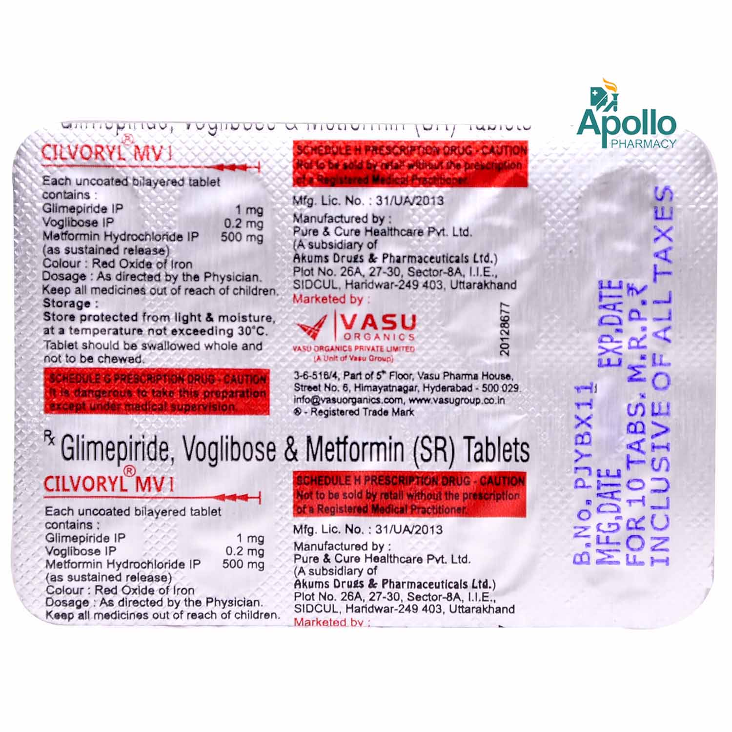Cilvoryl MV1 Tablet 10's Price, Uses, Side Effects, Composition ...