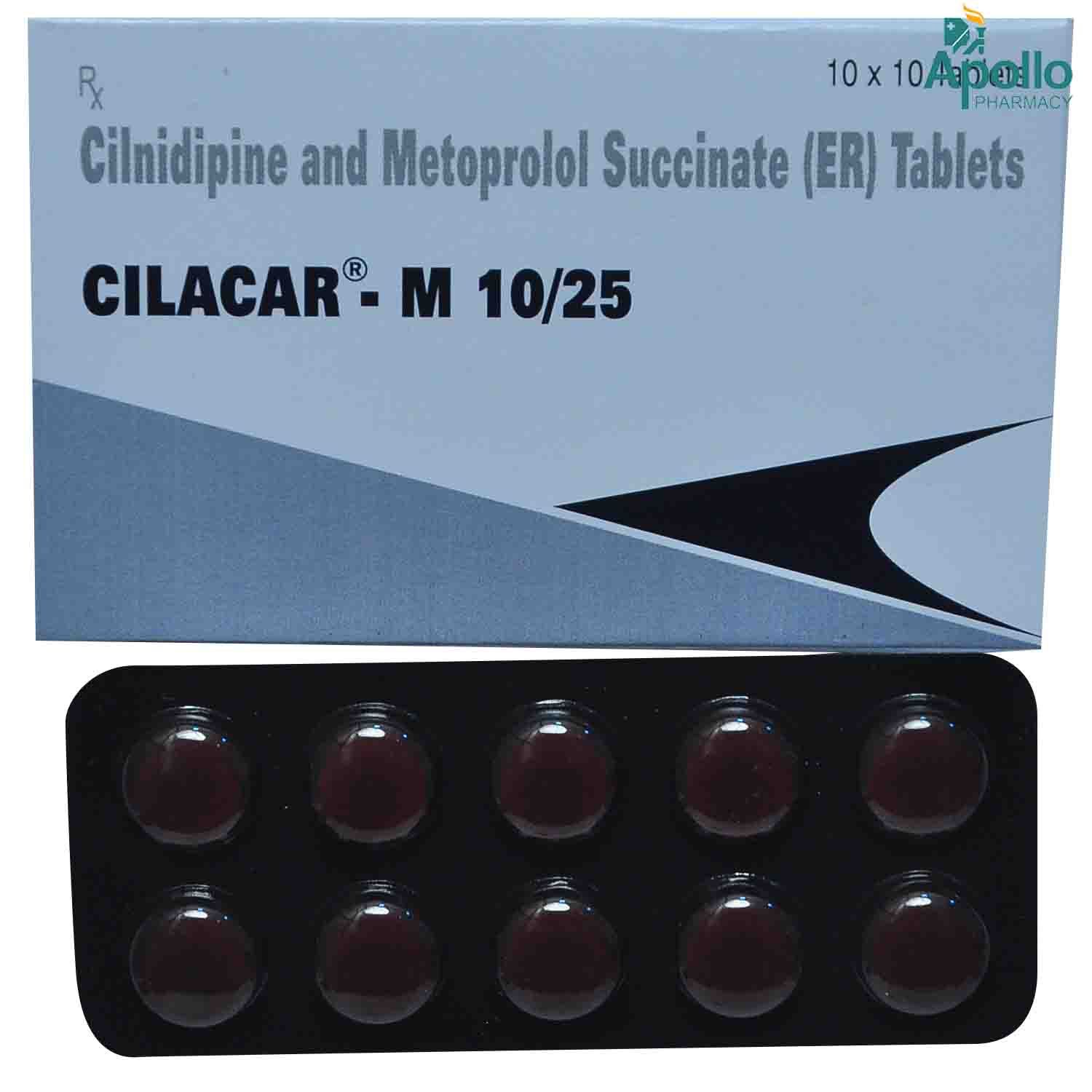Cilacar-M 10/25 Tablet | Uses, Side Effects, Price | Apollo Pharmacy