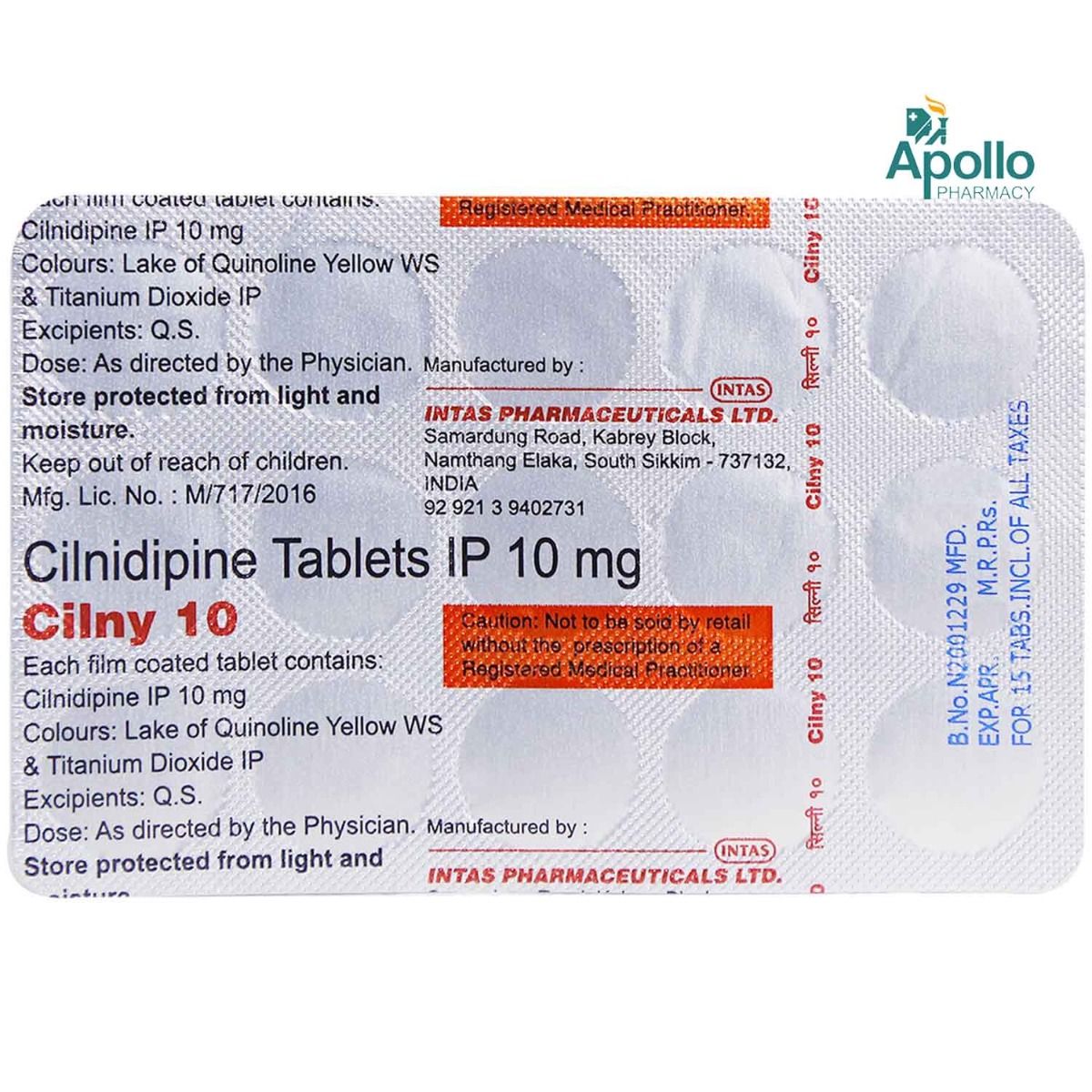 Cilny 10 Tablet | Uses, Side Effects, Price | Apollo Pharmacy