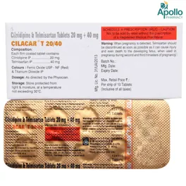 Cilacar T 20/40 Tablet | Uses, Side Effects, Price | Apollo Pharmacy