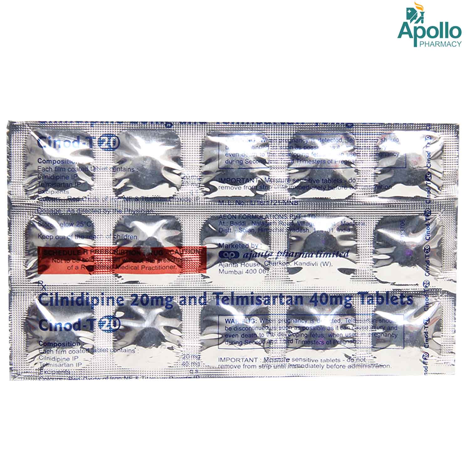 Cinod-T 20 Tablet 15's Price, Uses, Side Effects, Composition - Apollo ...
