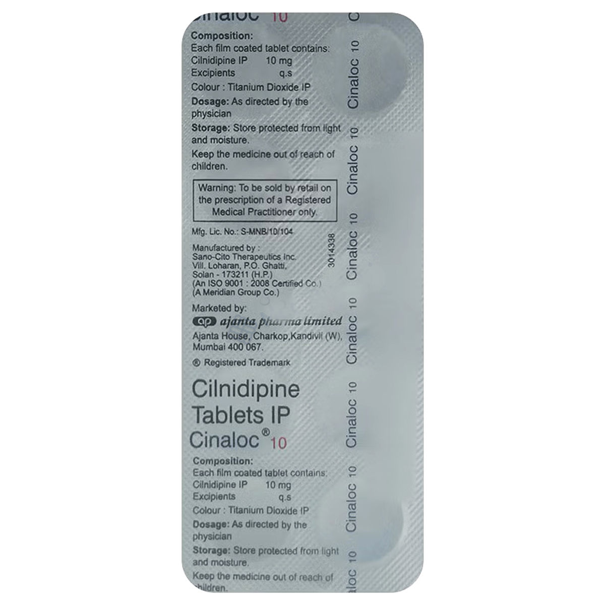 Cinaloc 10 Tablet | Uses, Side Effects, Price | Apollo Pharmacy