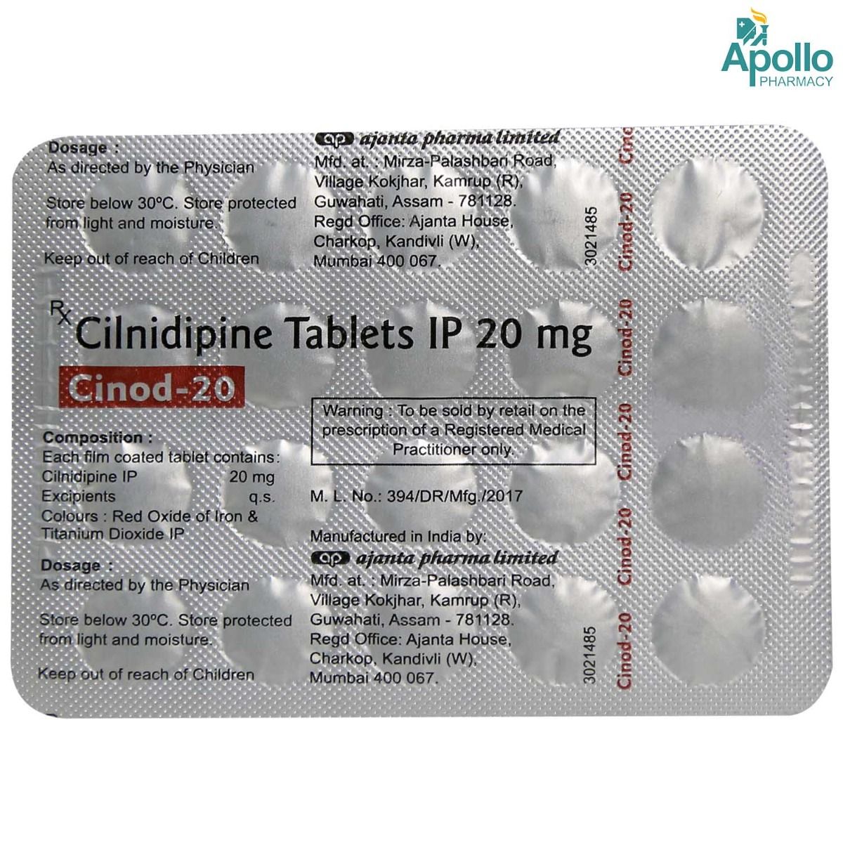 Cinod-20 Tablet 20's Price, Uses, Side Effects, Composition - Apollo ...