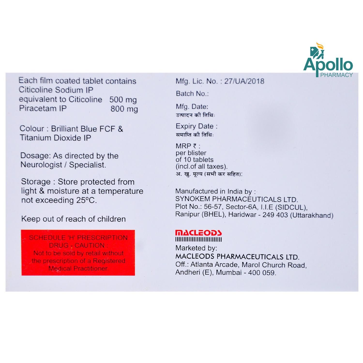 Citimac P Tablet 10's Price, Uses, Side Effects, Composition - Apollo ...