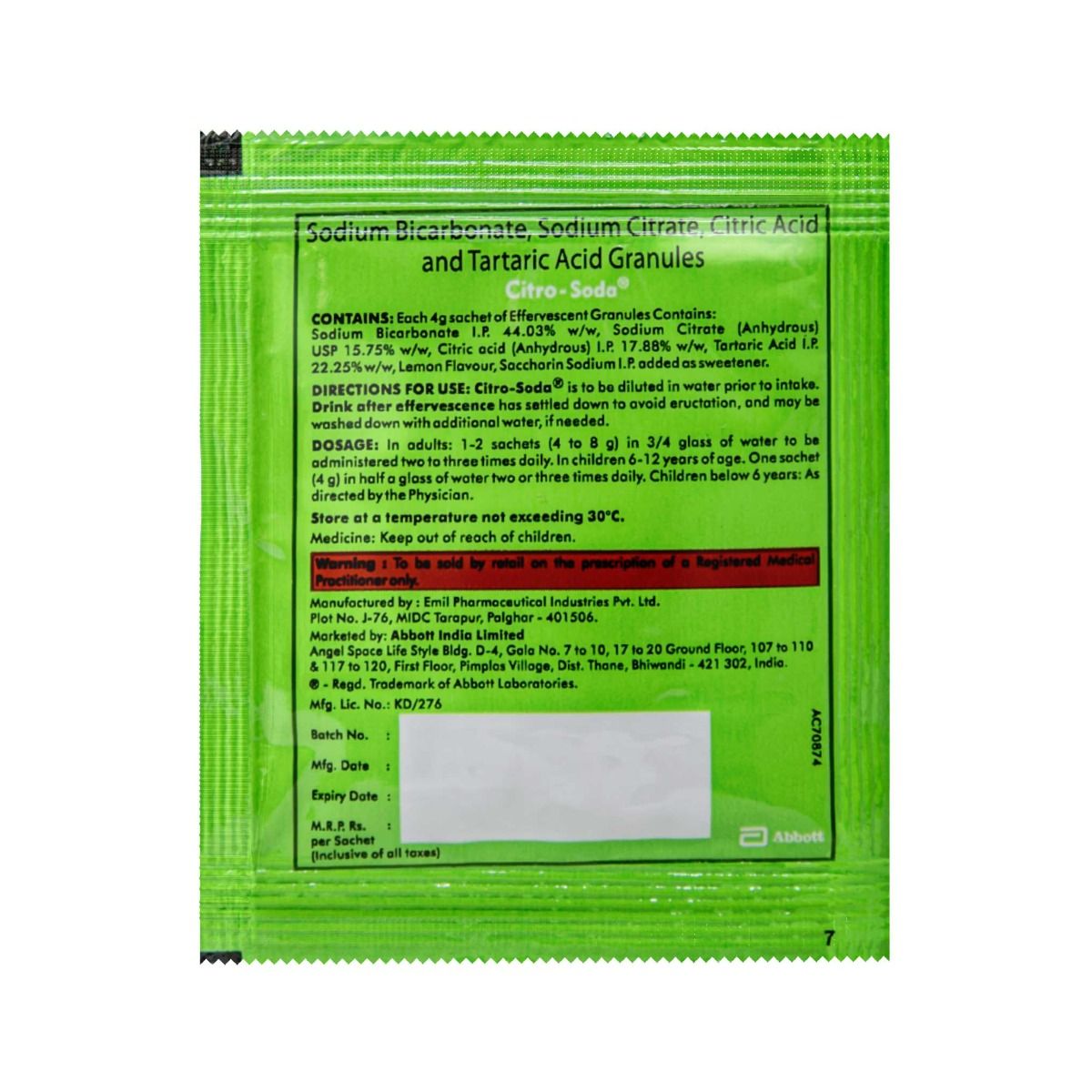 Citro-Soda Effervescent Granules | Uses, Side Effects, Price | Apollo ...