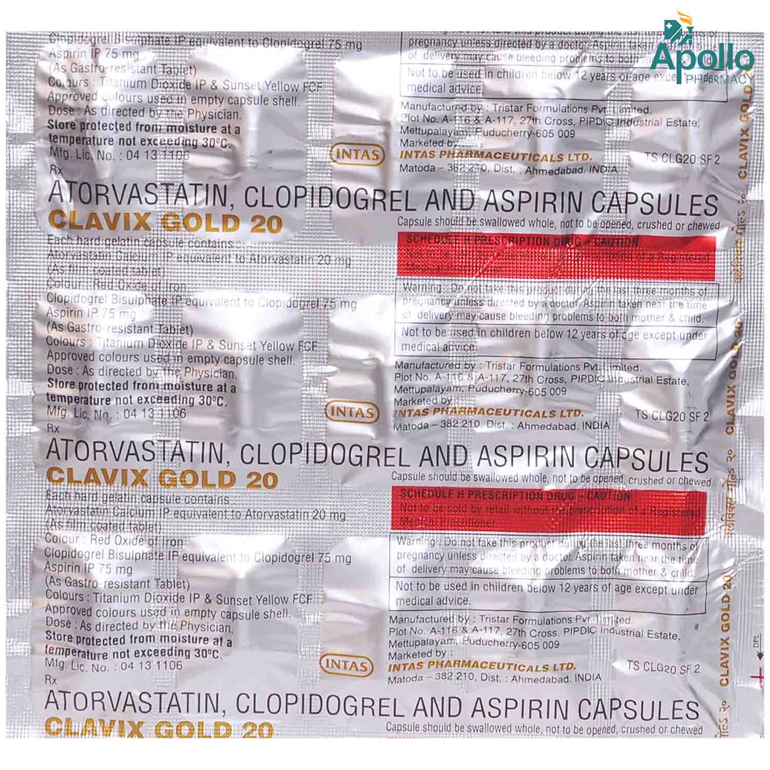 Clavix Gold-20 Capsule 15's Price, Uses, Side Effects, Composition ...