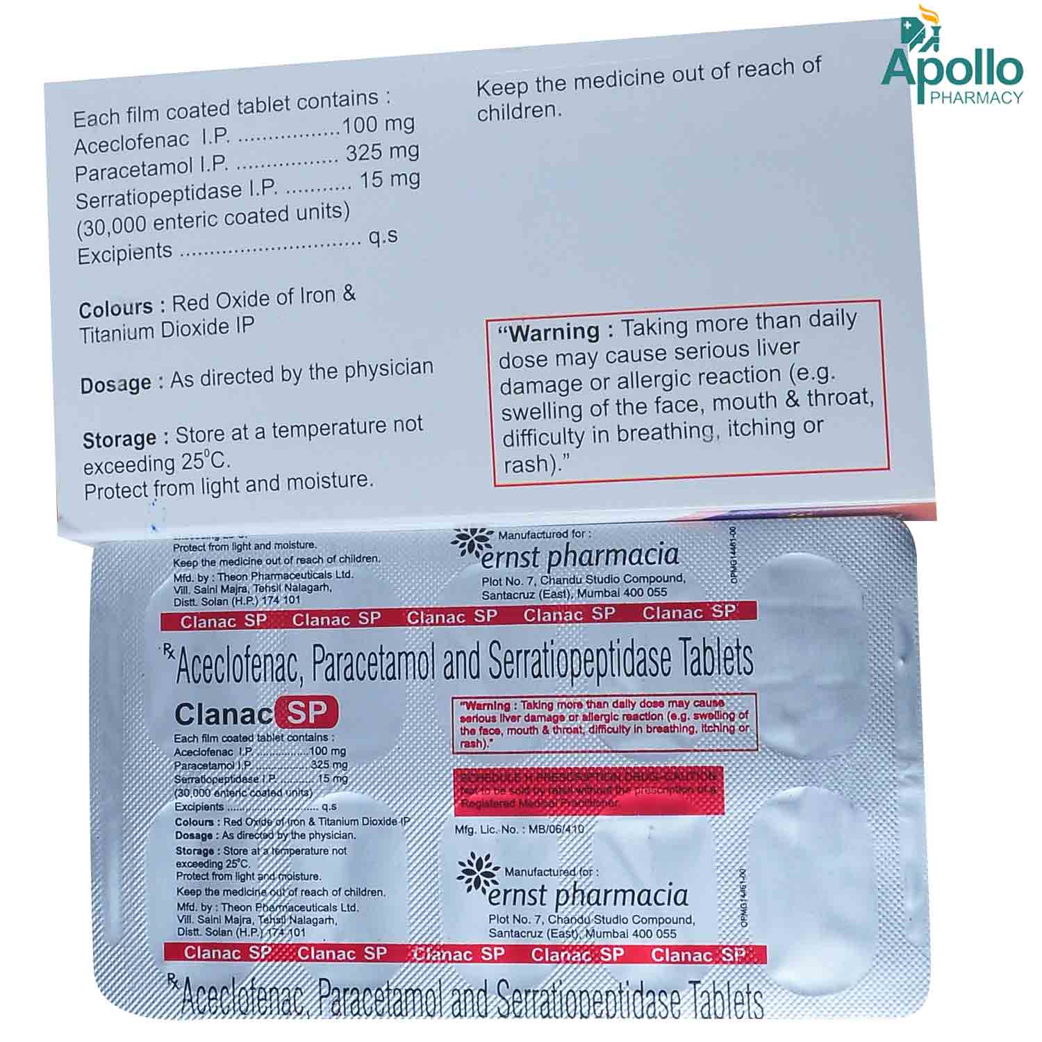 Clanac Sp Tablet 10s Price, Uses, Side Effects, Composition - Apollo ...